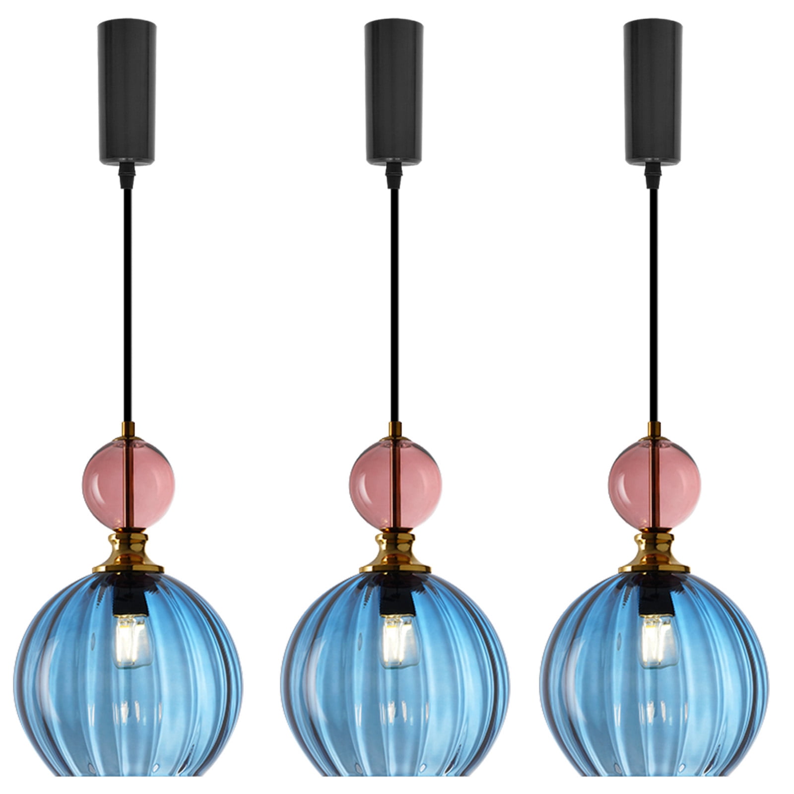 Kiven H-Type Track Lighting, 3-Light Modern Halo Track Pendant Light ...