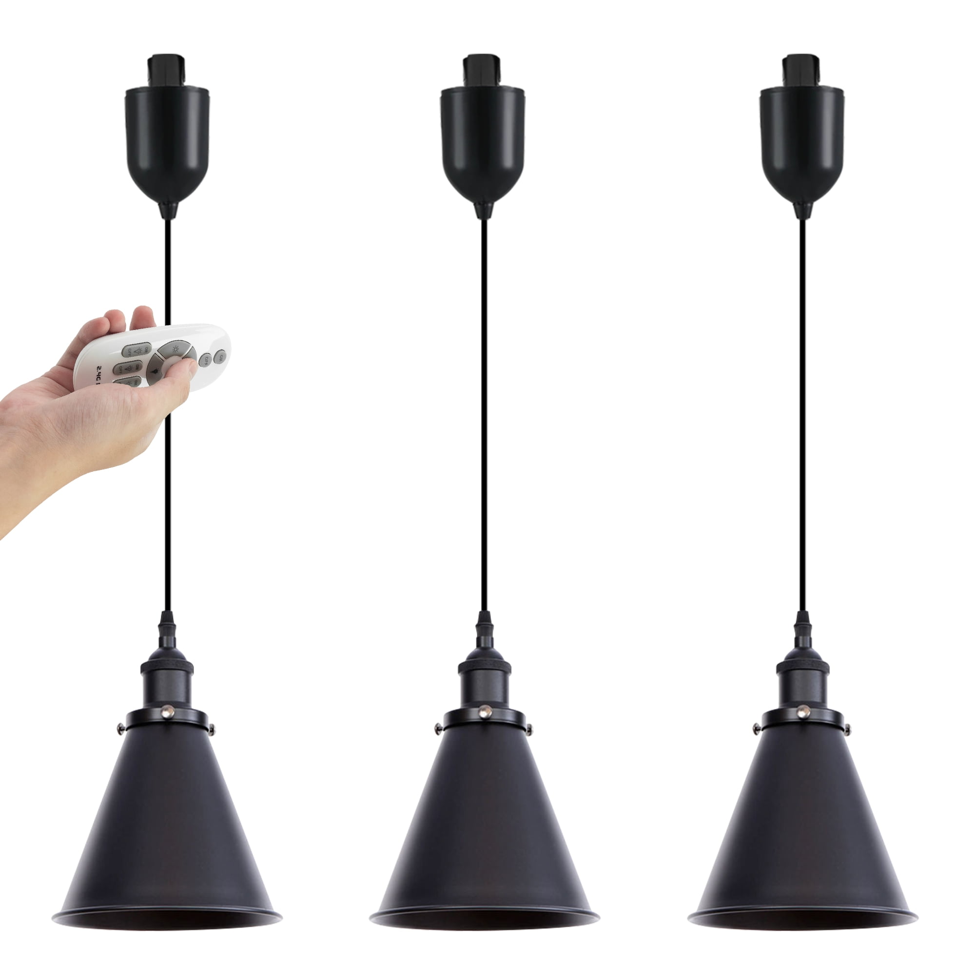 Kiven H-Type Track Lighting, 3-Light Modern Halo Track Pendant Light ...