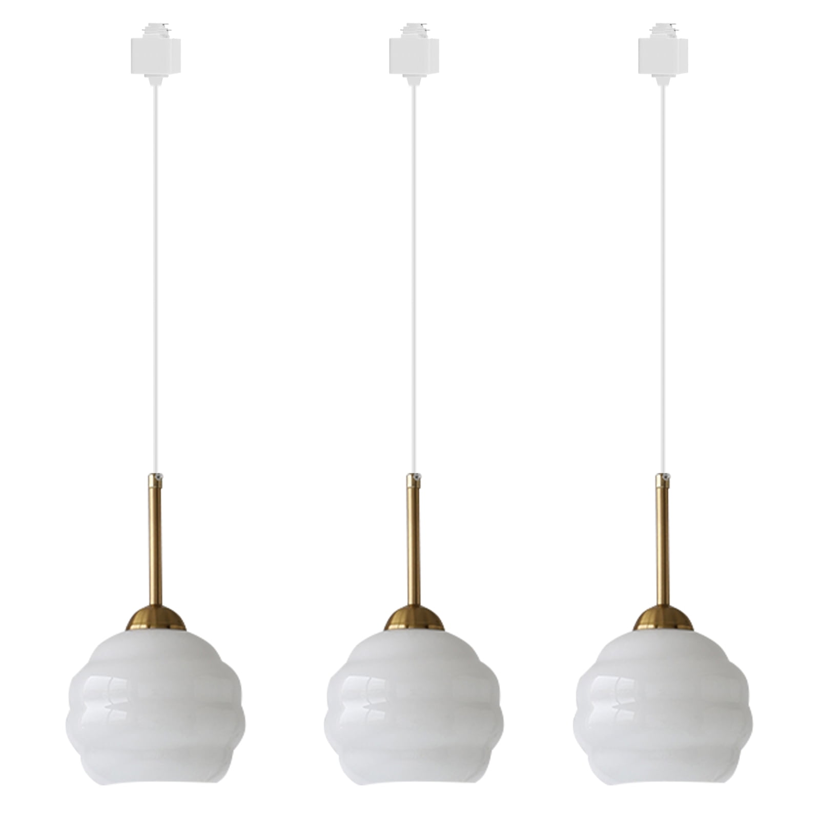 Kiven H-Type Track Lighting, 3-Light Modern Halo Track Pendant Light ...