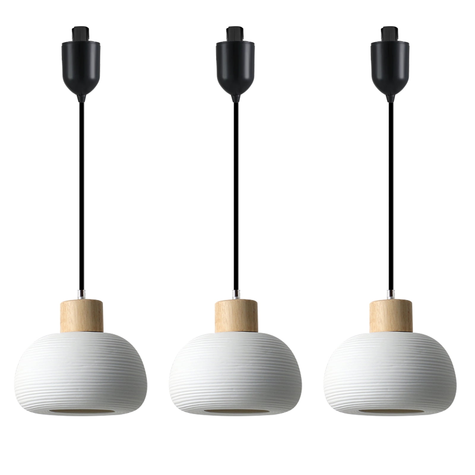 Kiven H-Type Track Lighting, 3-Light Modern Halo Track Pendant Light ...