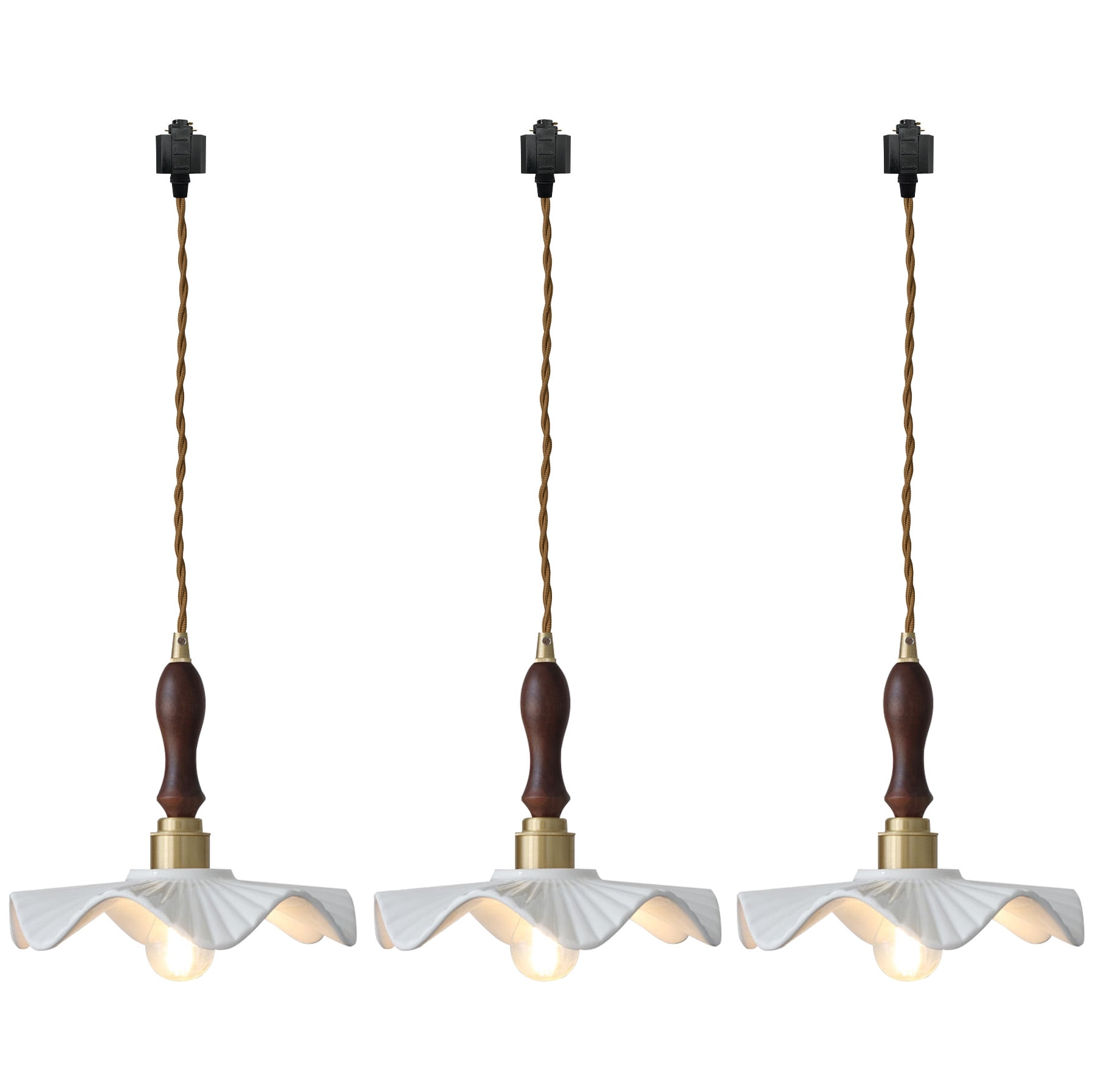 Kiven H-Type Track Lighting, 3-Light Modern Halo Track Pendant Light ...