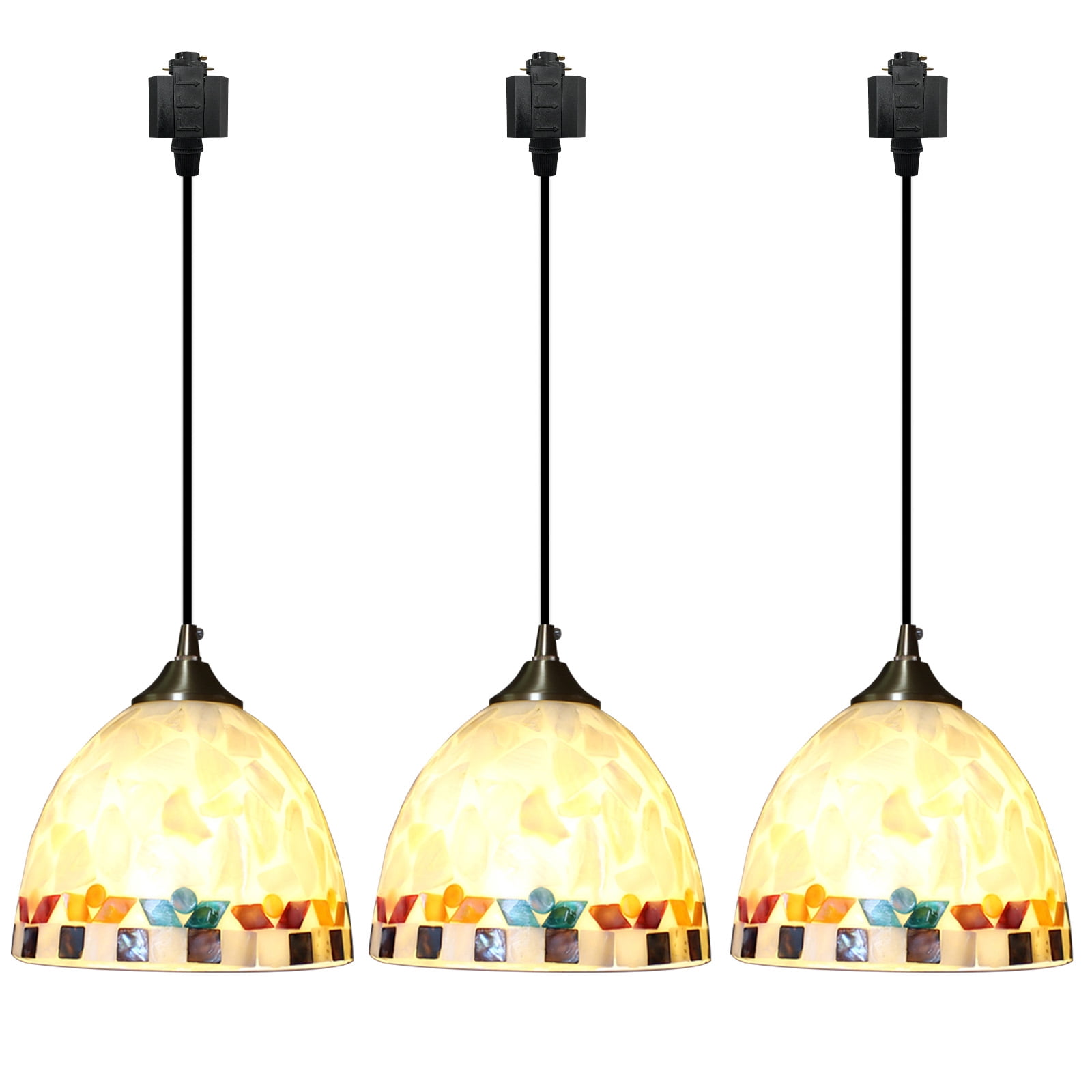 Kiven H-Type Track Lighting, 3-Light Modern Halo Track Pendant Light ...