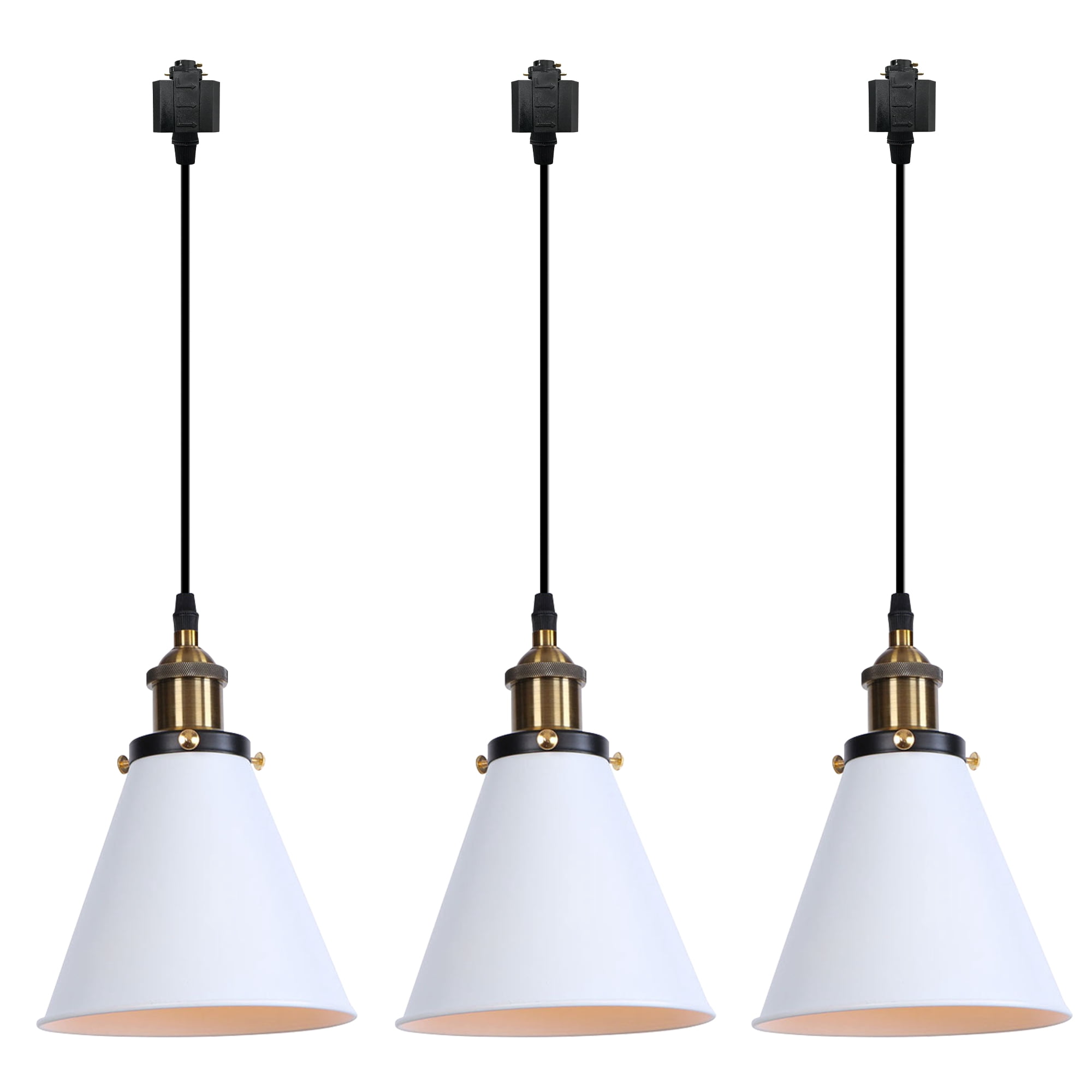 Kiven H-Type Track Lighting, 3-Light Modern Halo Track Pendant Light ...
