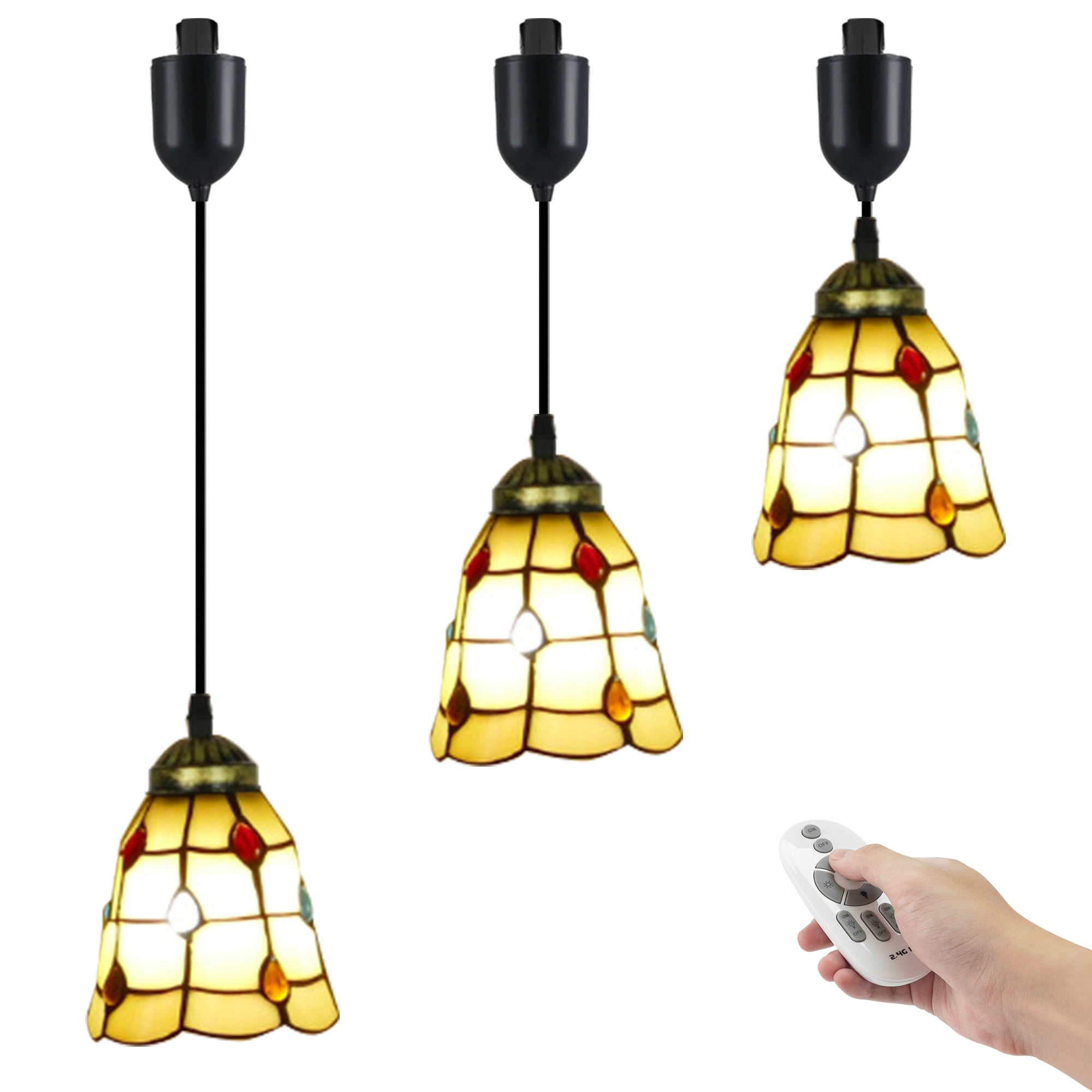 Kiven H-Type Track Lighting, 3-Light Tiffany Style Halo Track Lighting ...