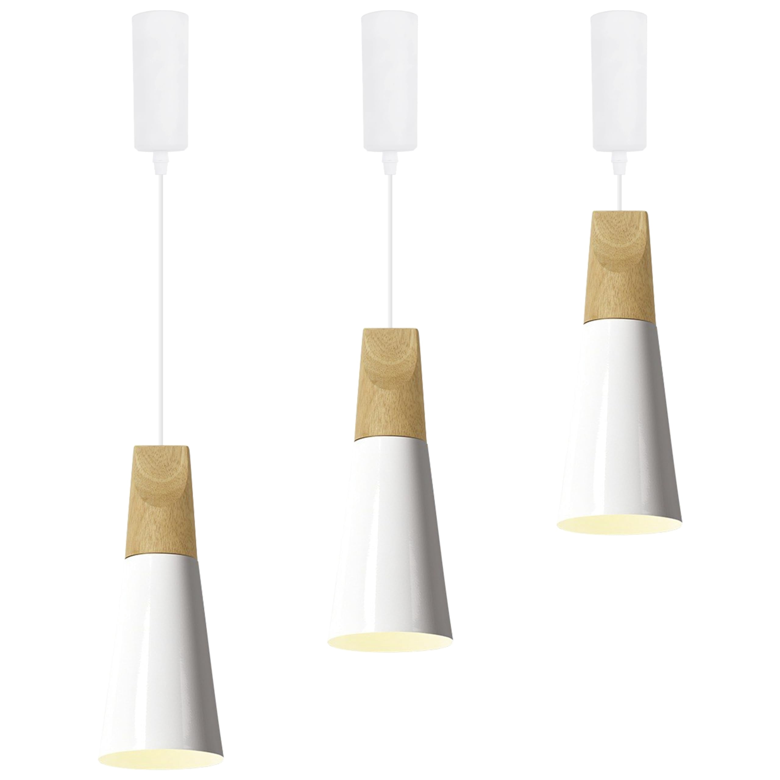 Kiven H-Type Track Lighting Pendants with φ4.3in Iron Lampshade 3-Light ...