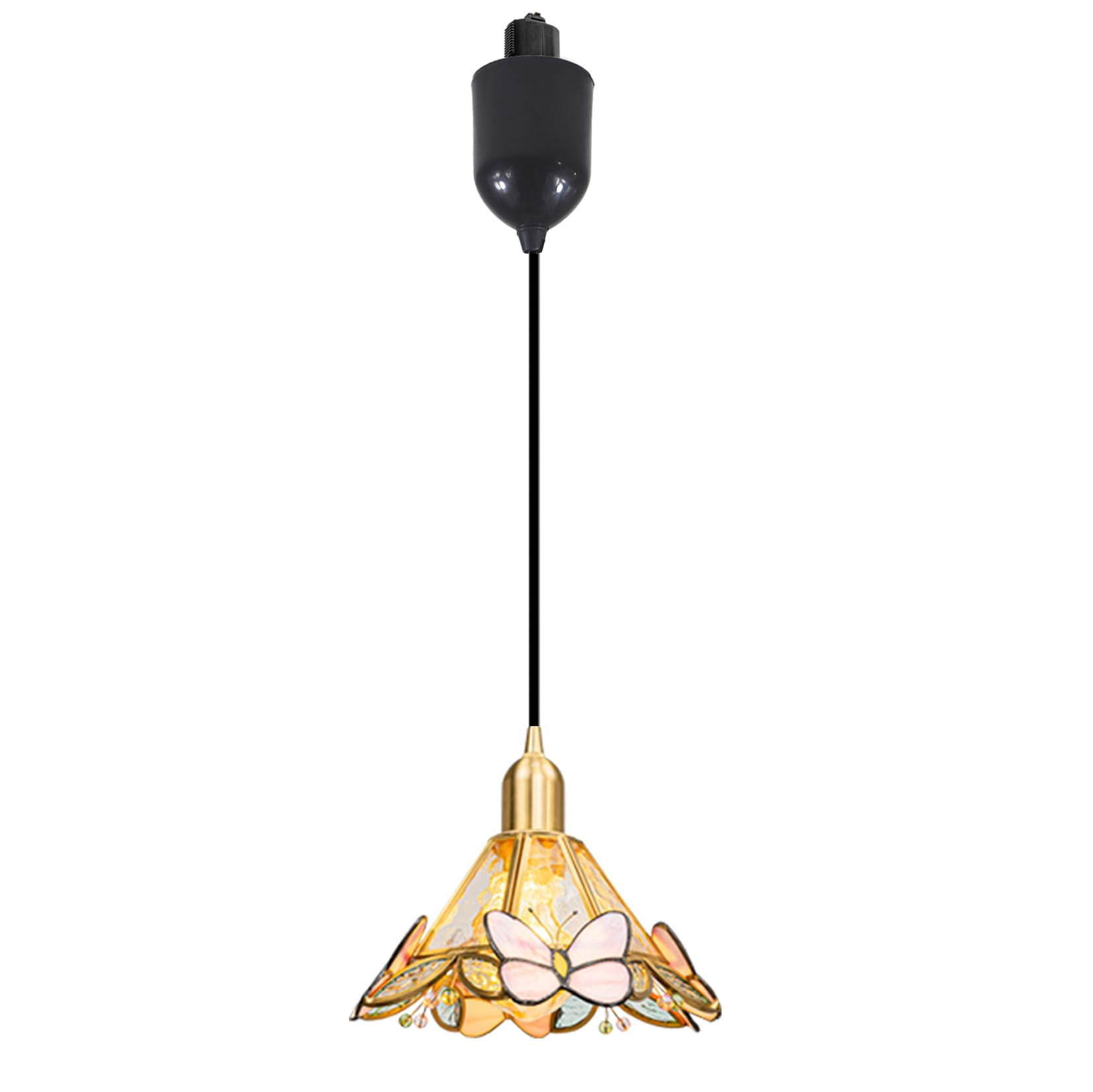 Kiven H-Type track lighting pendants Adjustable Height,1-Light Tiffany ...