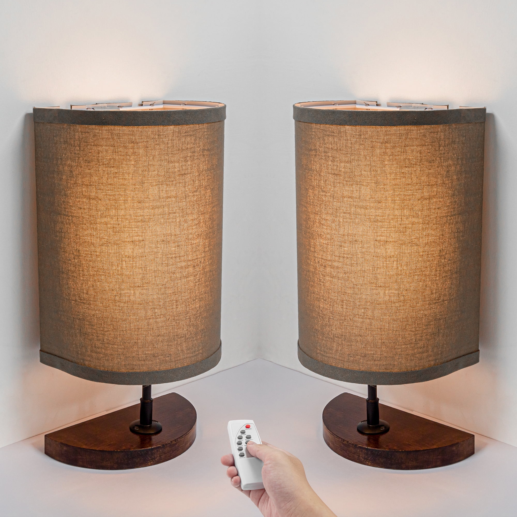 Kiven Half Shade Table Lamps, Modern Rechargeable Table Lamp with ...