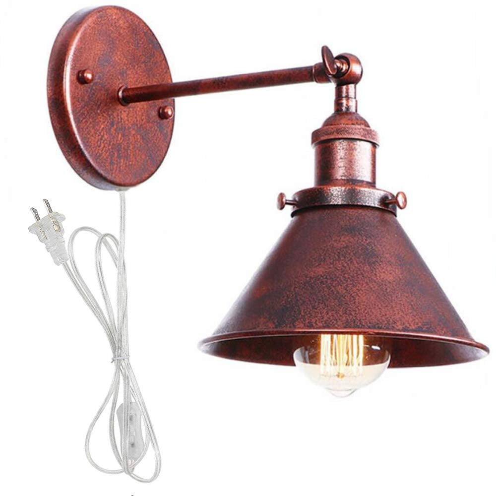 Kiven Industrial Vintage Retro Rustic Wall Light Plug-in Fittings Loft ...