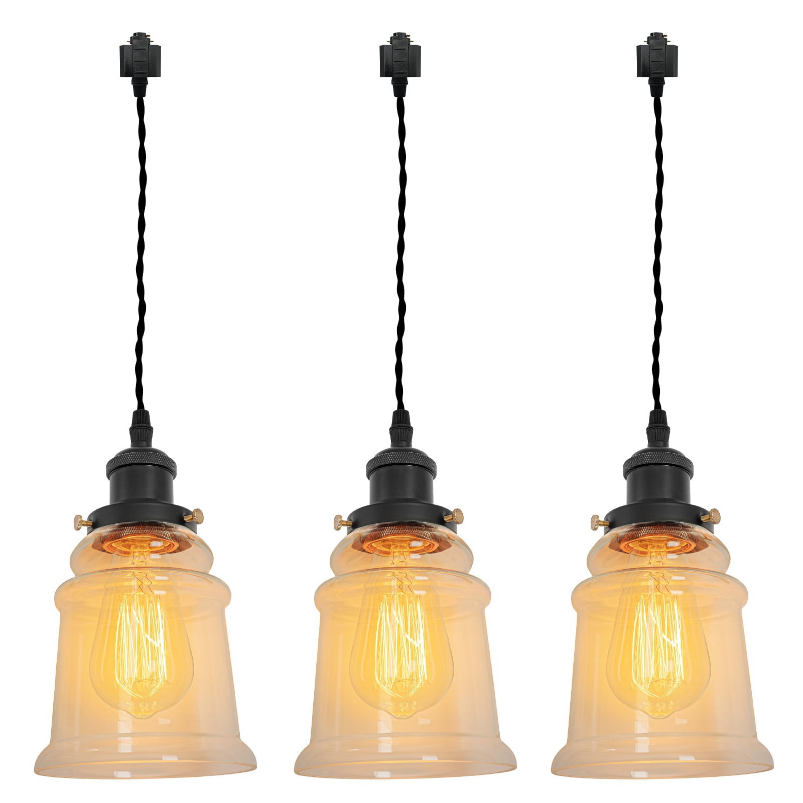 Kiven J Track Pendant Lightning, 3 Lights Modern J Track Light Heads ...