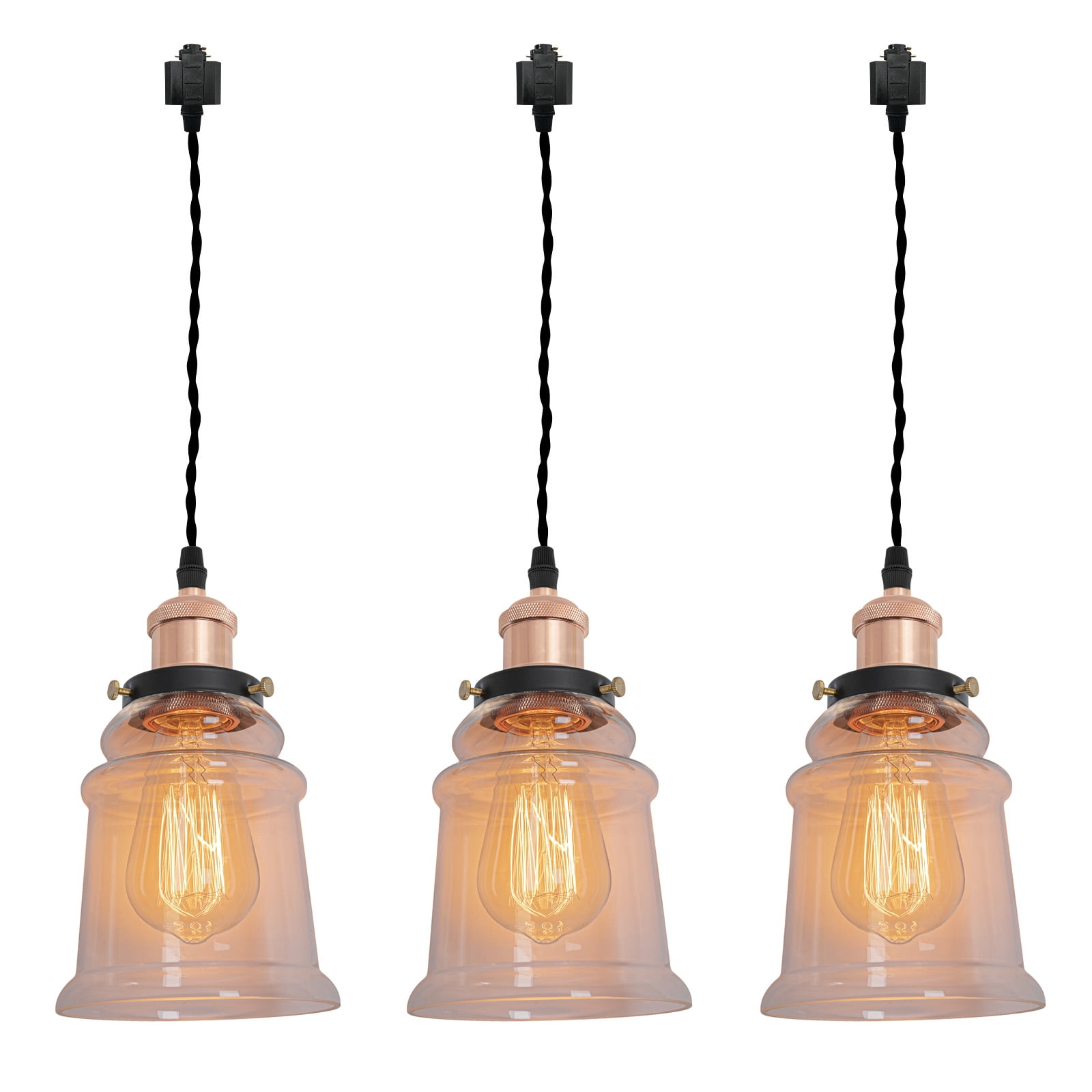 Kiven J Track Pendant Lightning, 3 Lights Modern J Track Light Heads ...