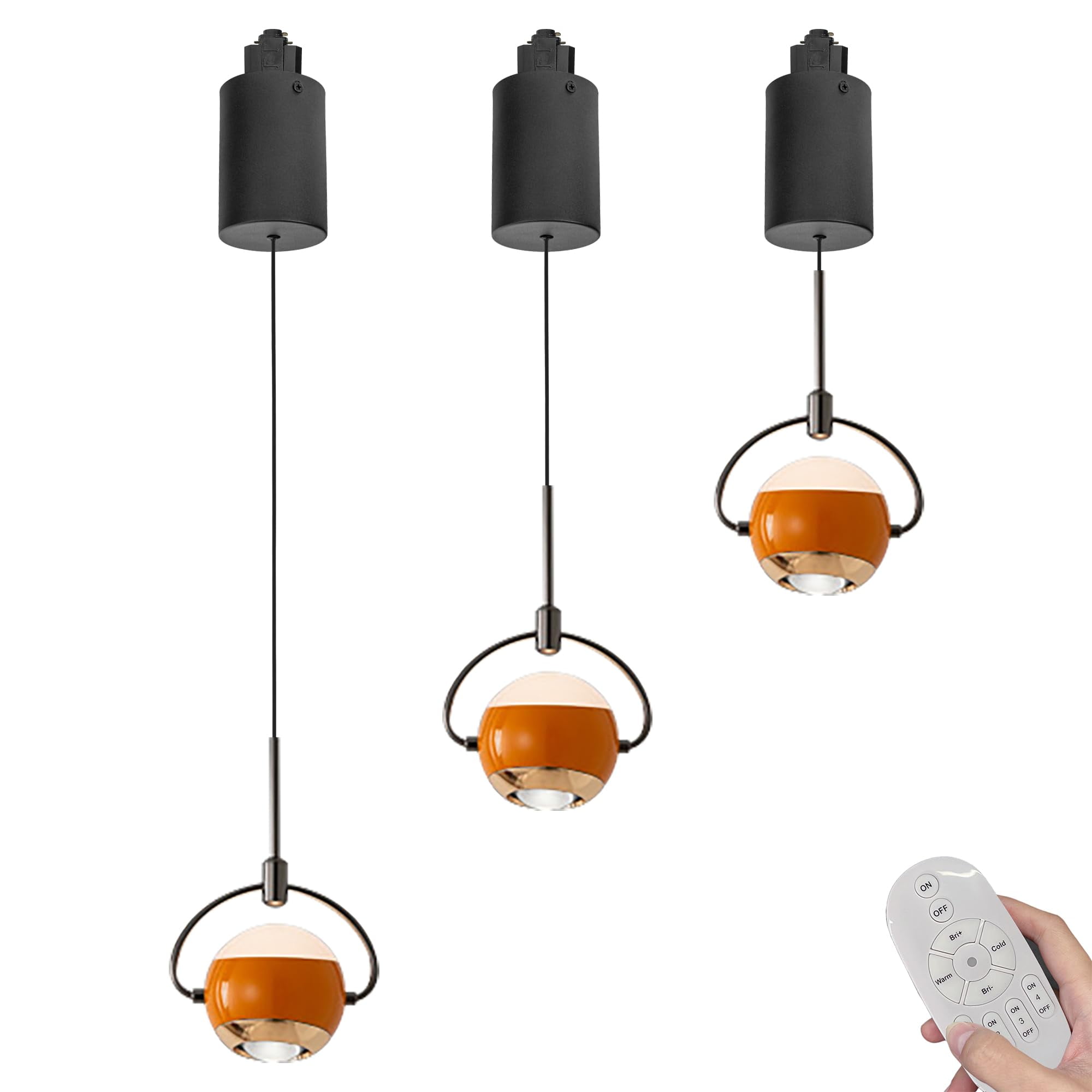 Kiven J-Type LED Track Lighting, 3-Light Modern Juno Track Pendant ...