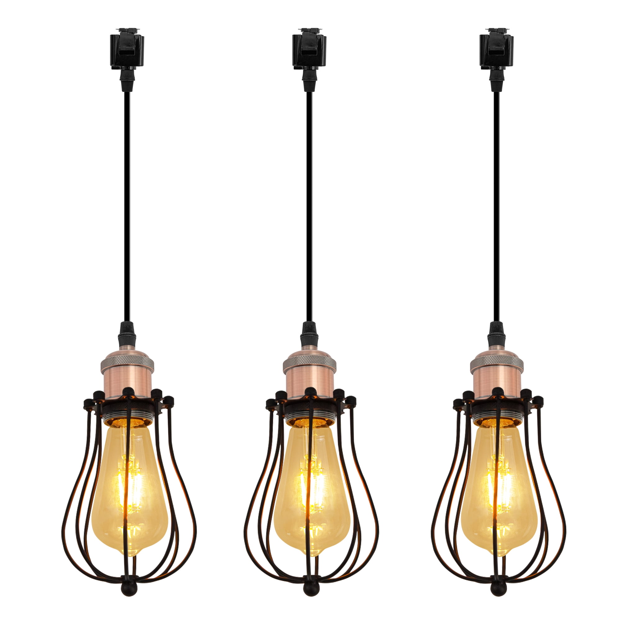 Kiven J-Type Track Lighting, 3-Light Industrial Juno track lighting ...