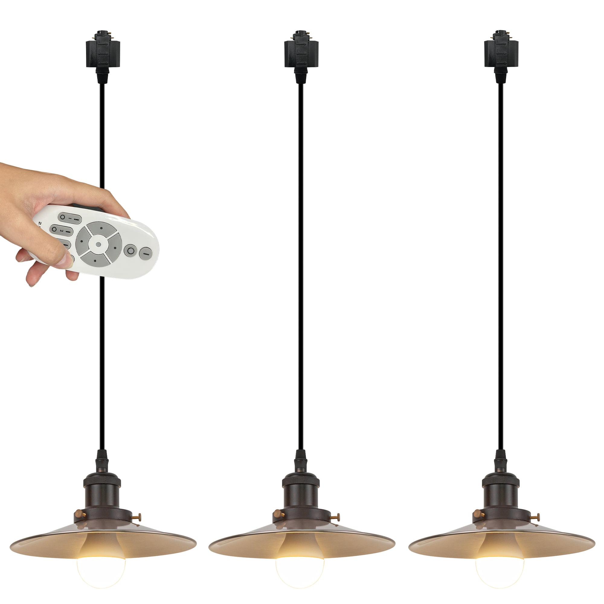 Kiven J-Type Track Lighting, 3-Light Modern Juno Track Pendant Light ...