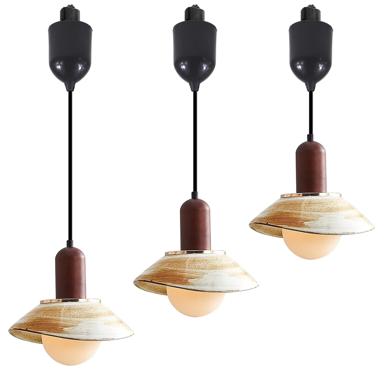 Kiven J-Type Track Lighting Pendants,3-Light Farmhouse J Track Pendant ...