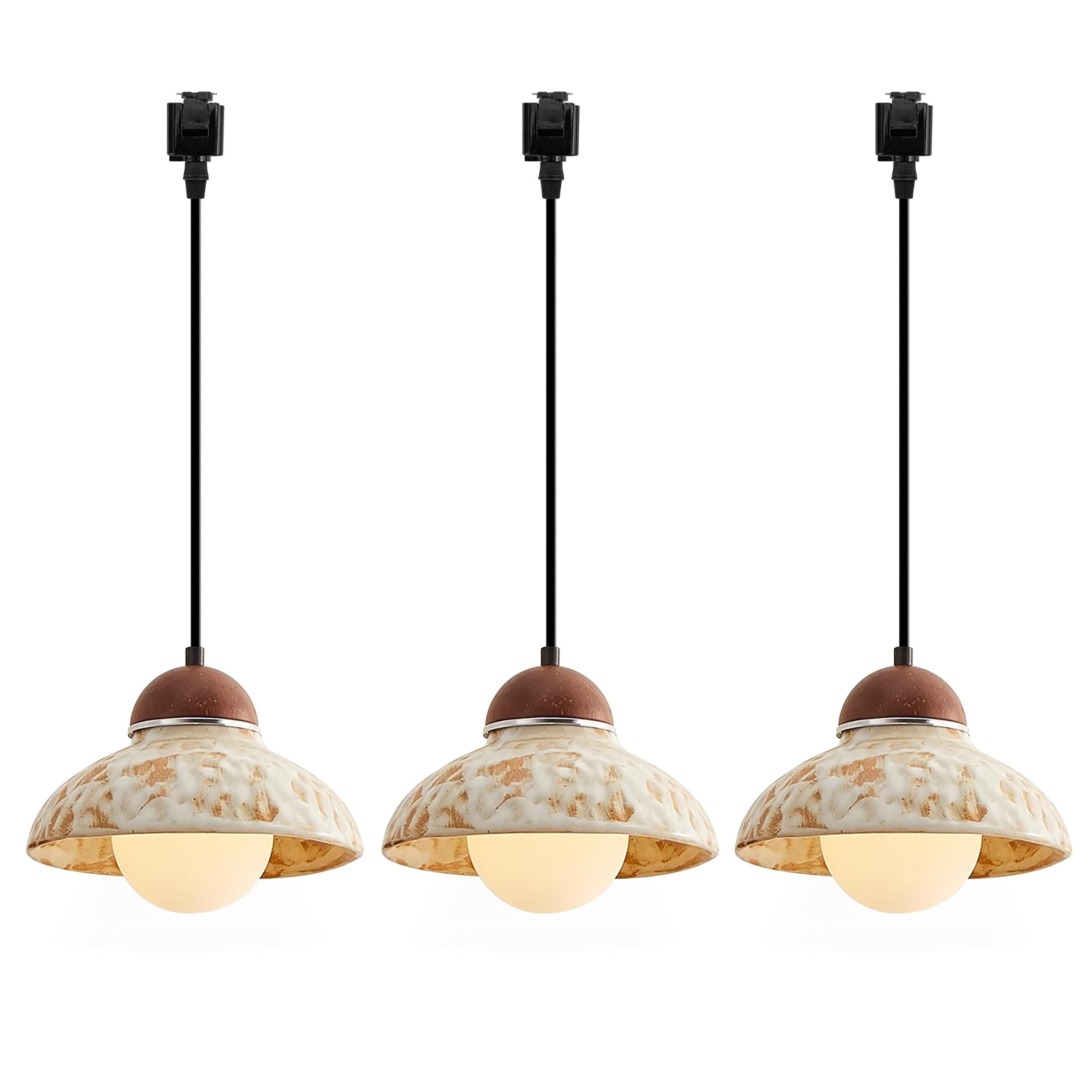 Kiven J-Type Track Lighting Pendants,3-Light Farmhouse J Track Pendant ...
