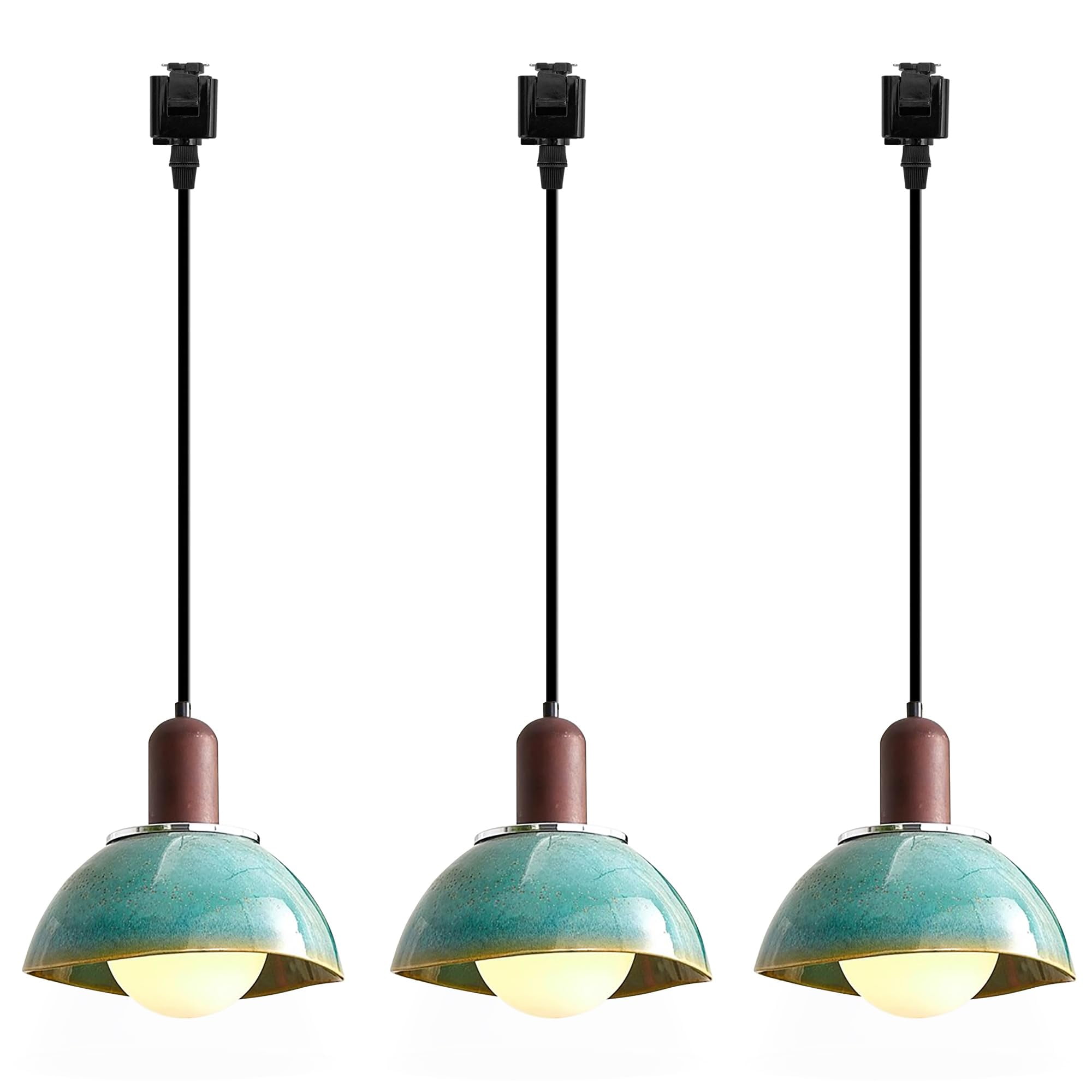 Kiven J-Type Track Lighting Pendants,3-Light Farmhouse J Track Pendant ...