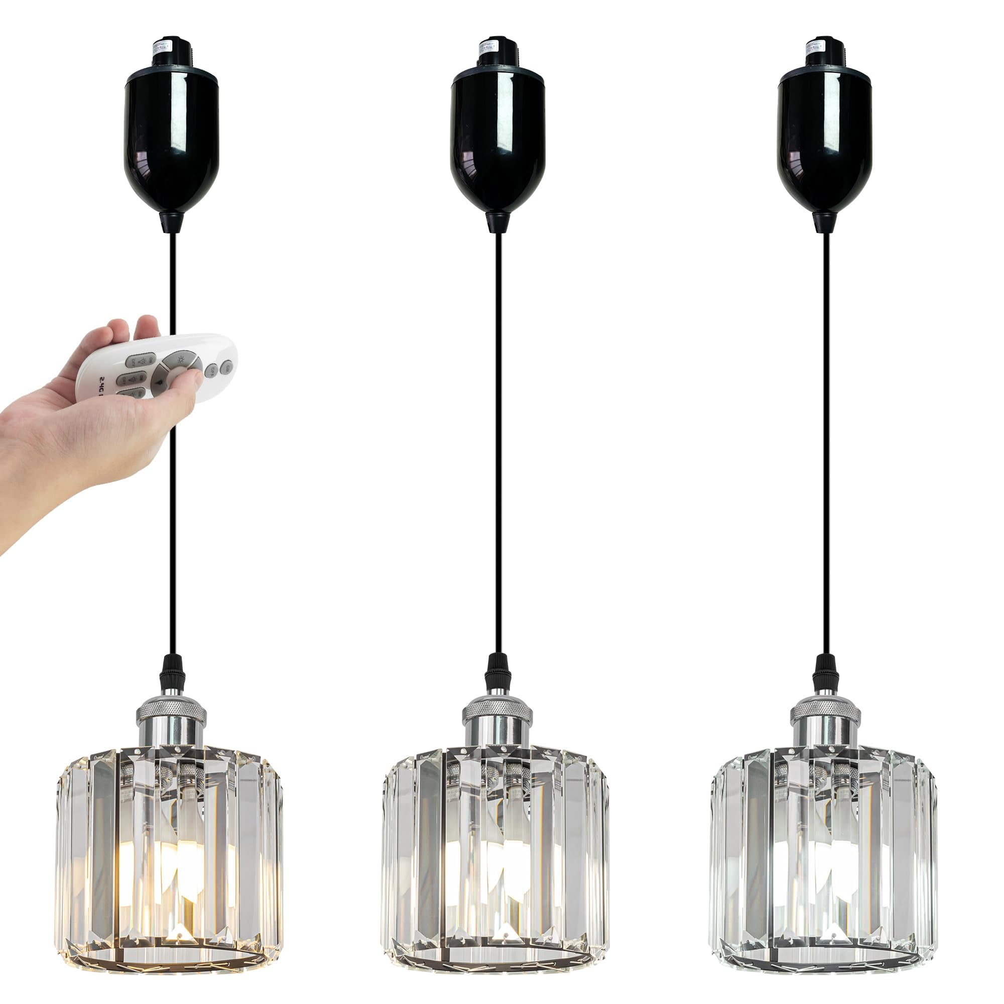 Kiven J-Type Track Lighting Pendants, 3-Light J Track Pendant Lights ...