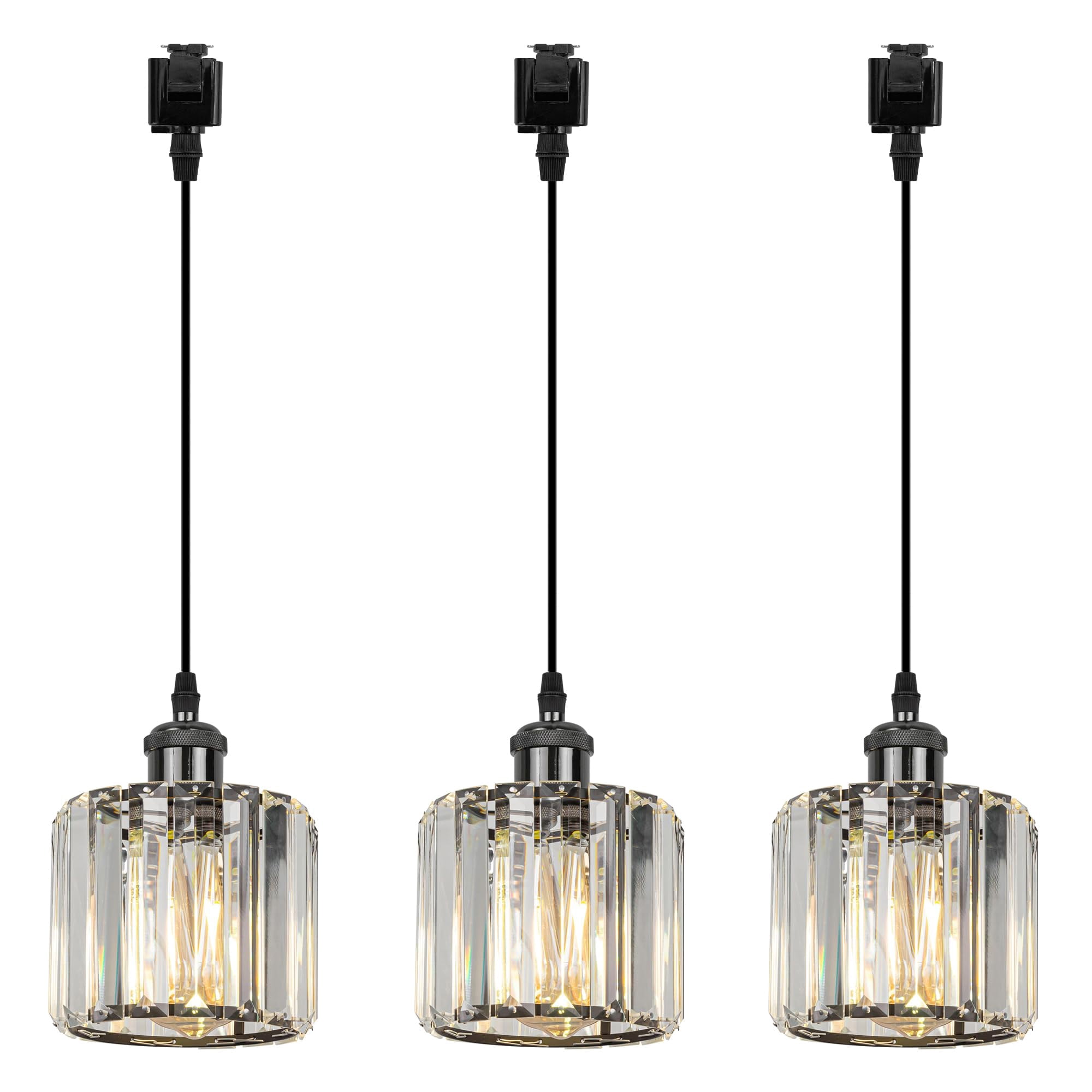 Kiven J-Type Track Lighting Pendants, 3-Light J Track Pendant Lights ...