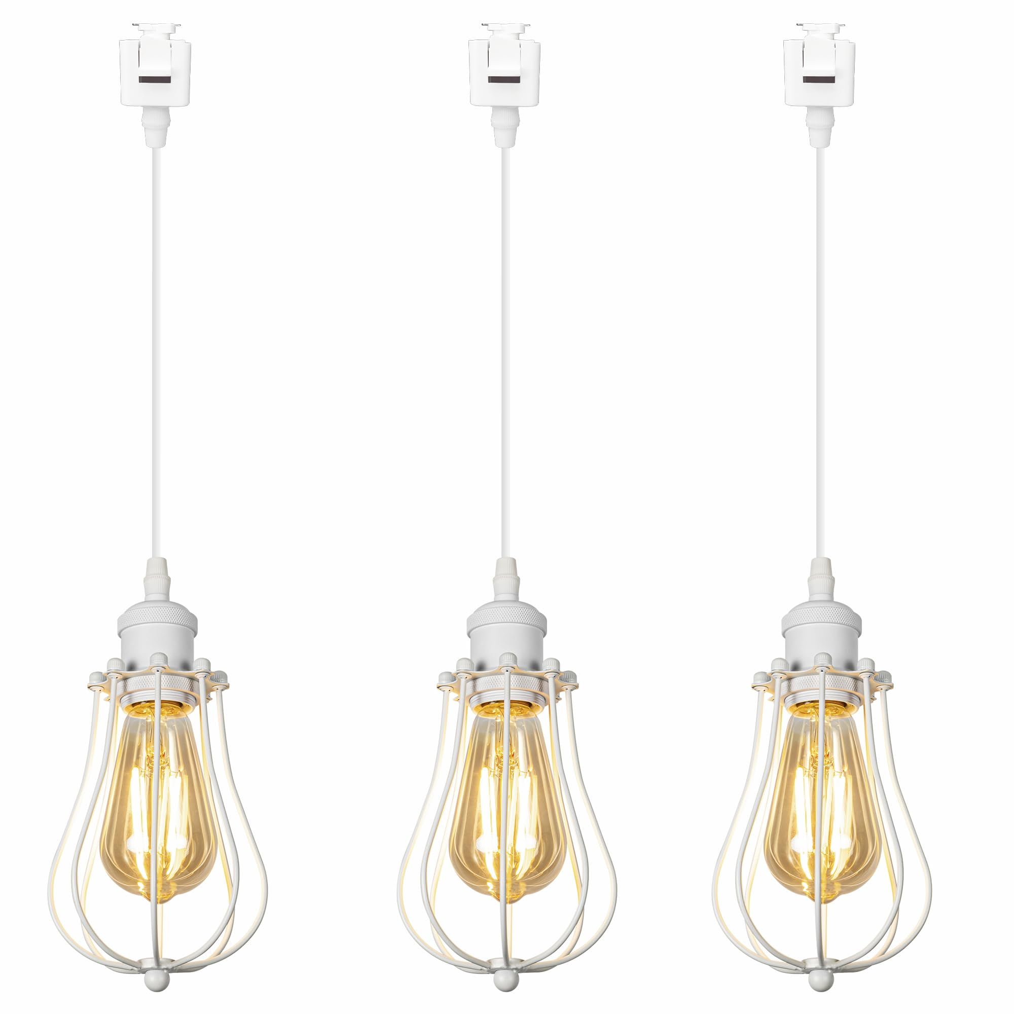 Kiven J-Type track lighting pendants,3-Light Industrial White J track ...