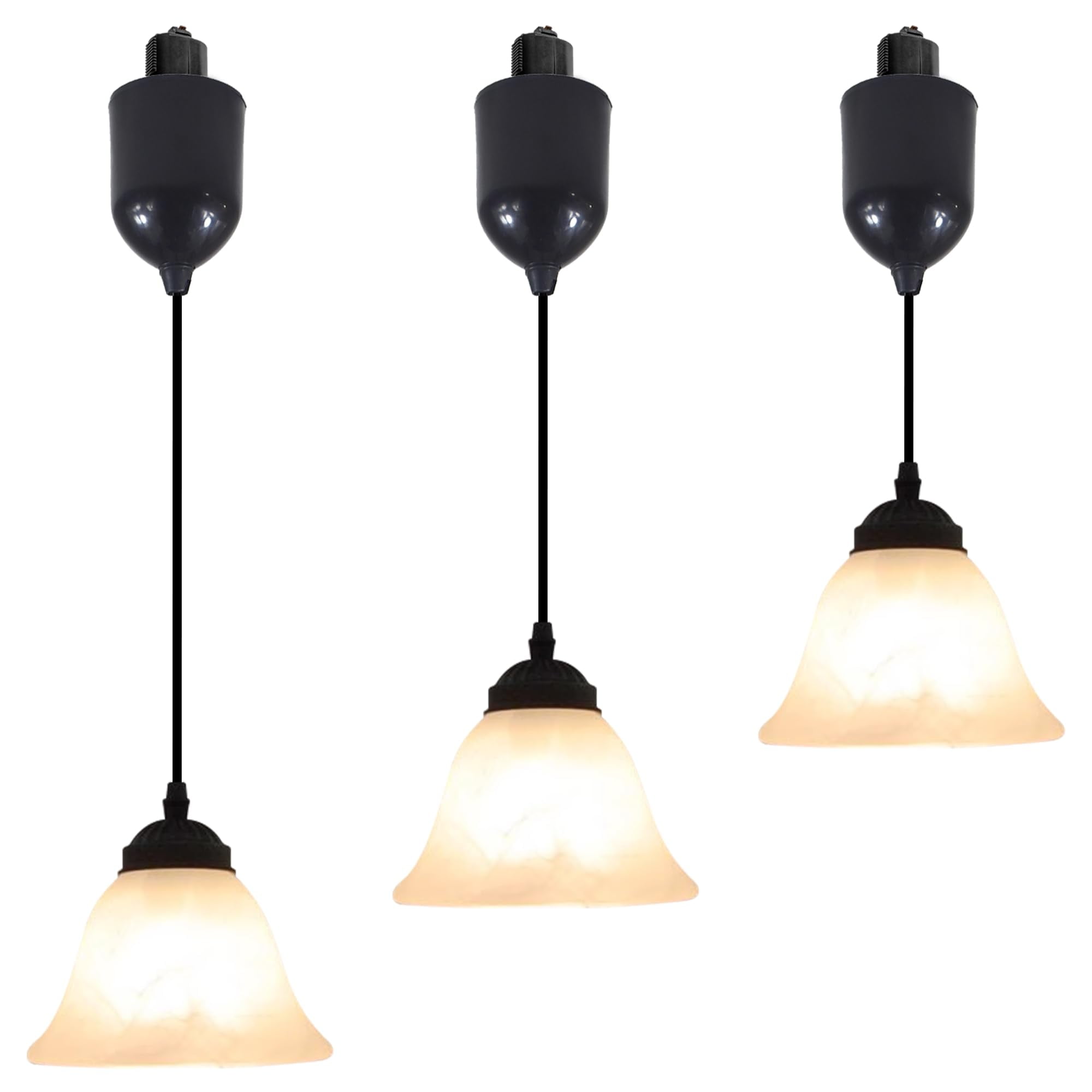 Kiven J-Type track lighting pendants Adjustable Height,3-Light Modern ...