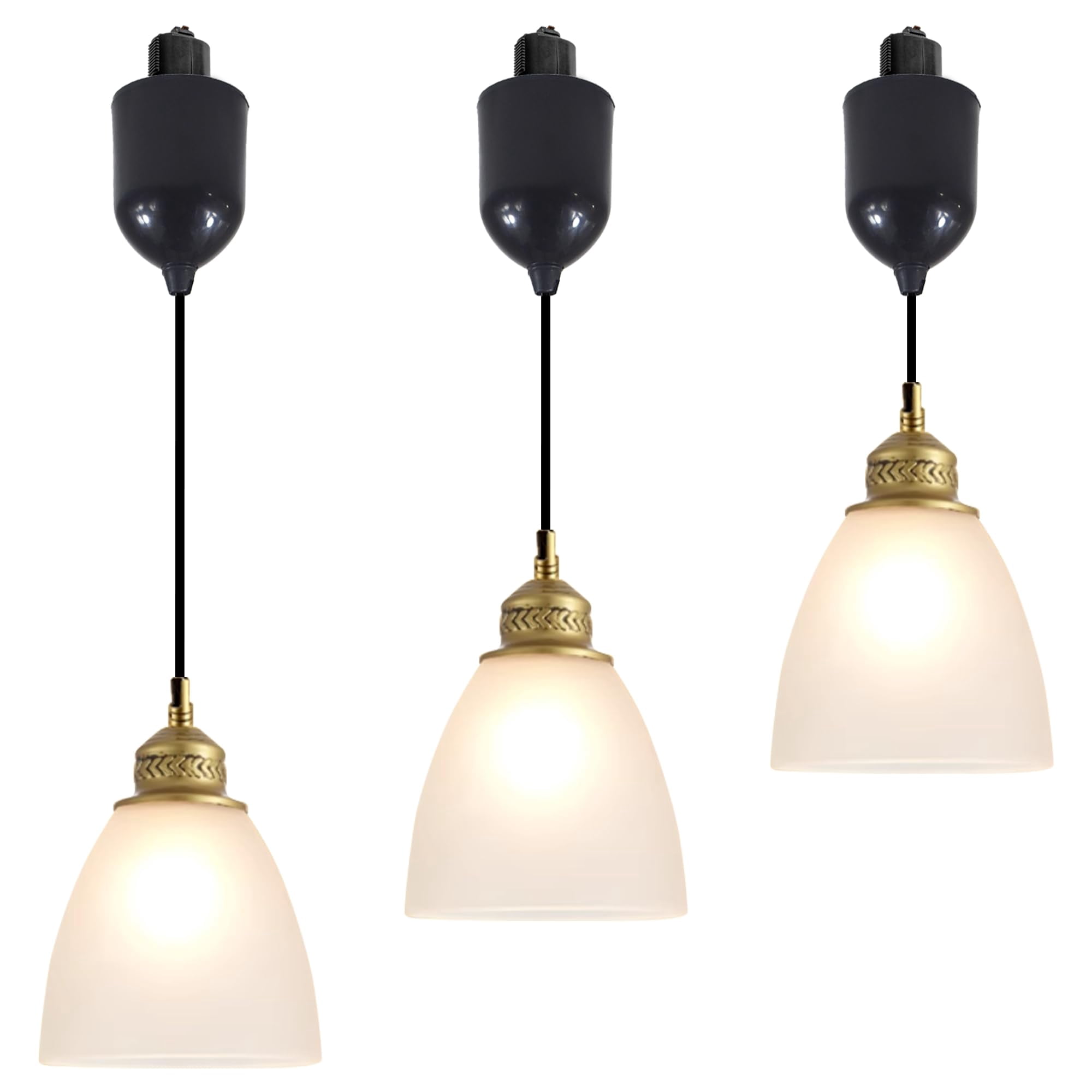 Kiven J-Type track lighting pendants Adjustable Height,3-Light Modern ...