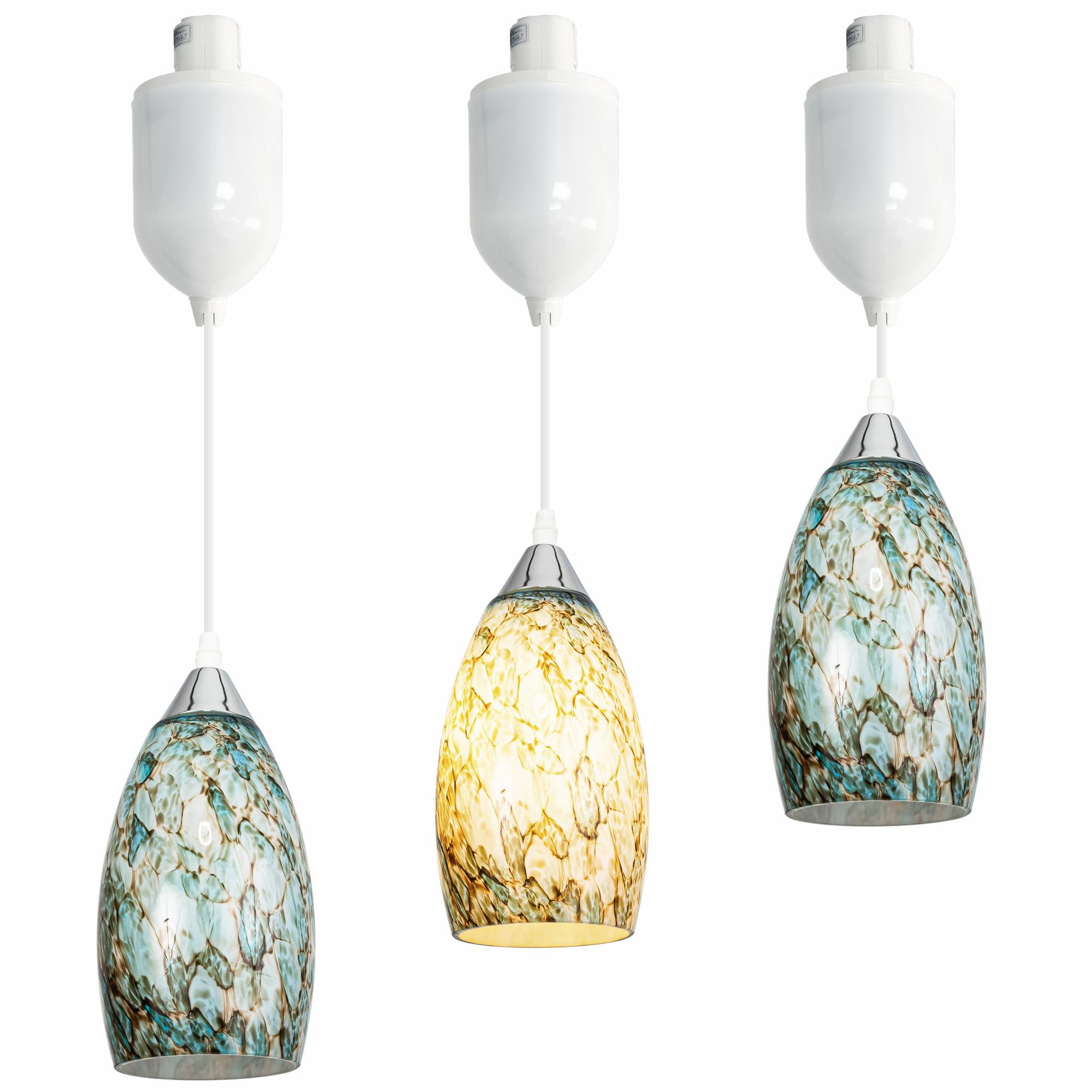 Kiven J-Type track lighting pendants Adjustable Height,3 Pack Farmhouse ...