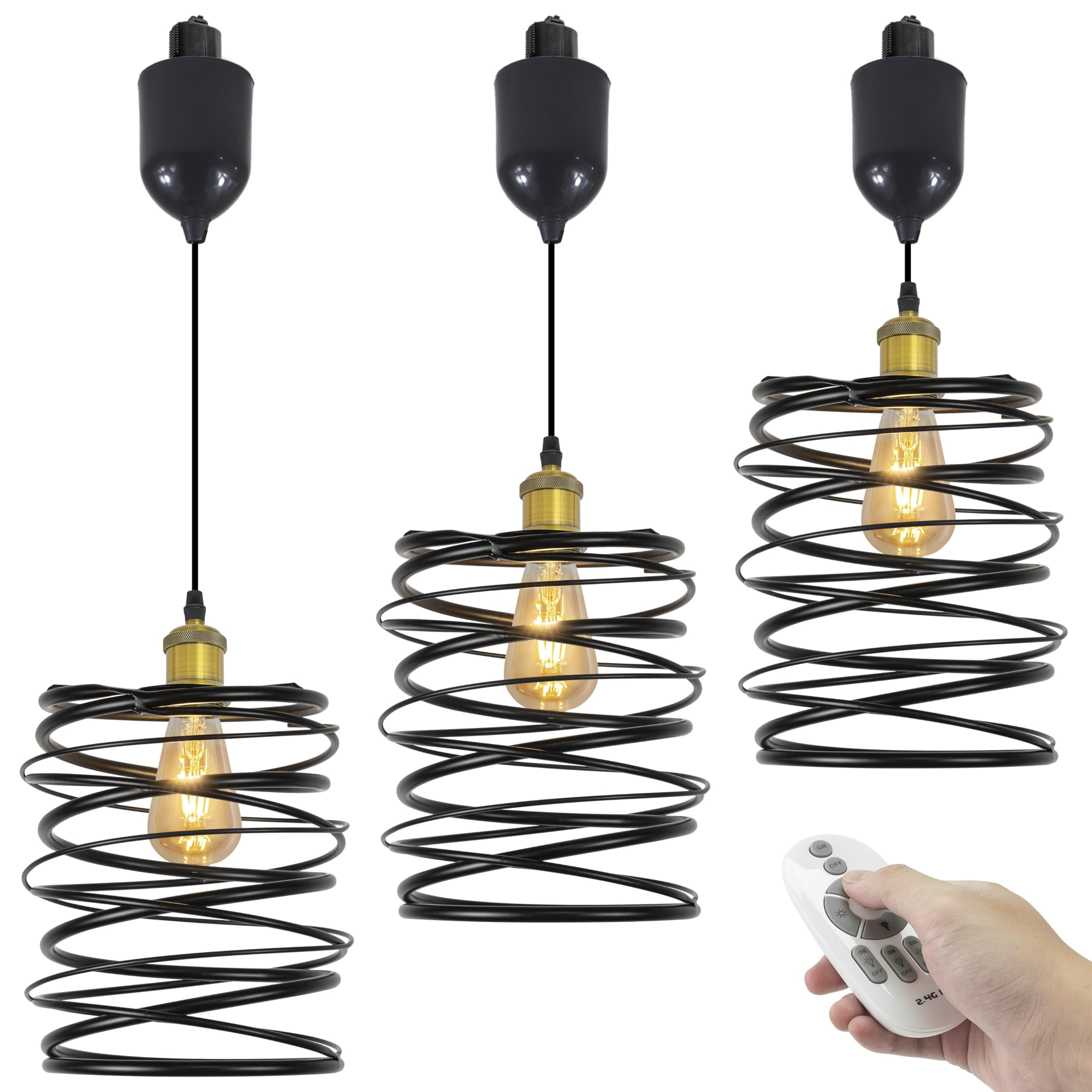 Kiven J-Type track lighting pendants Adjustable Height,Dimmable J track ...