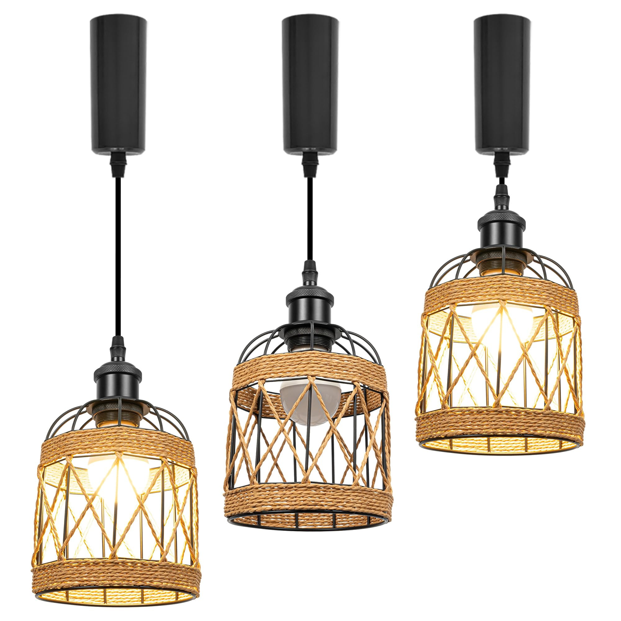 Kiven Juno track lighting pendants Adjustable Height,3-Light Industrial ...