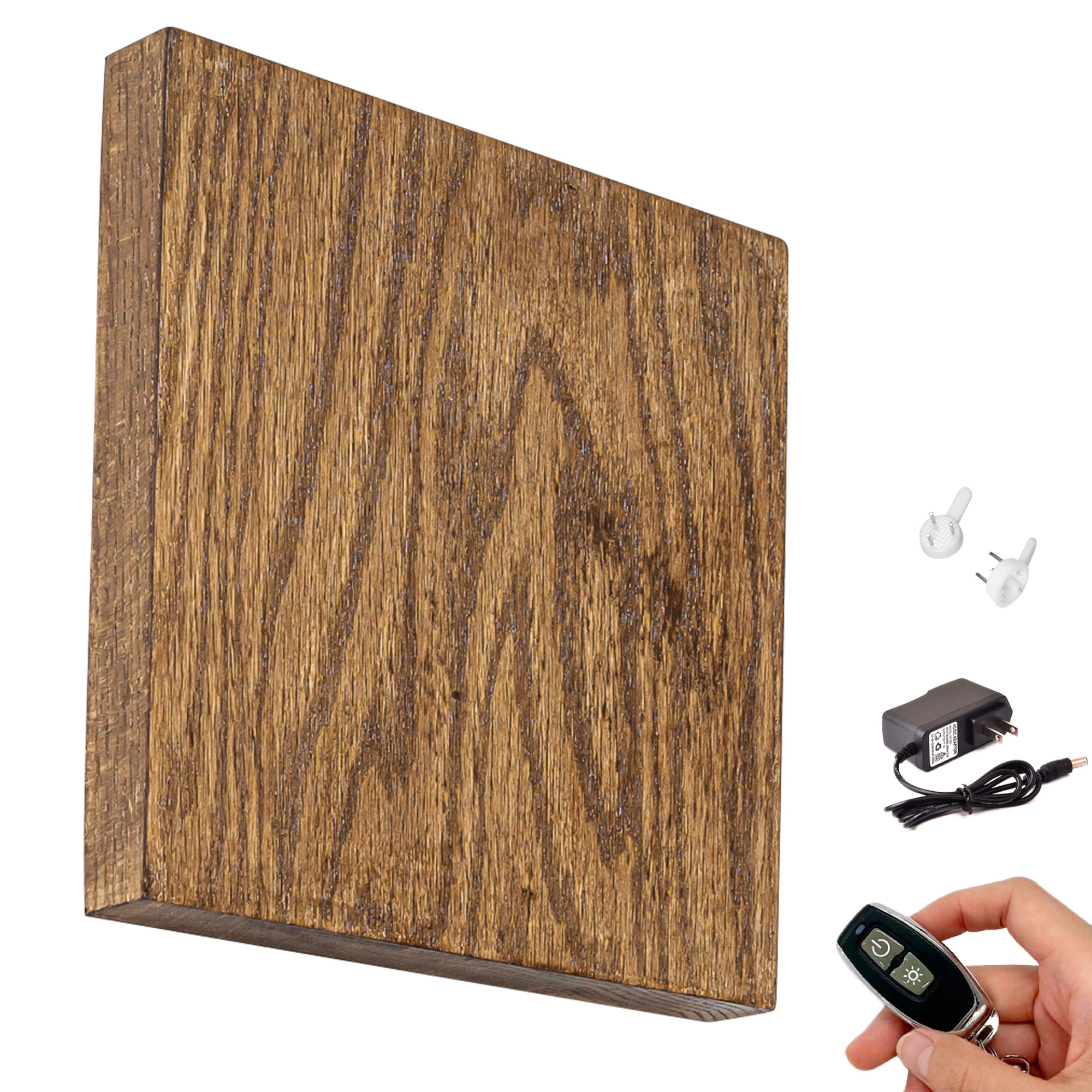 Kiven Led Wooden Wall Lamp, Battery Operated Wall Lights with Remote ...