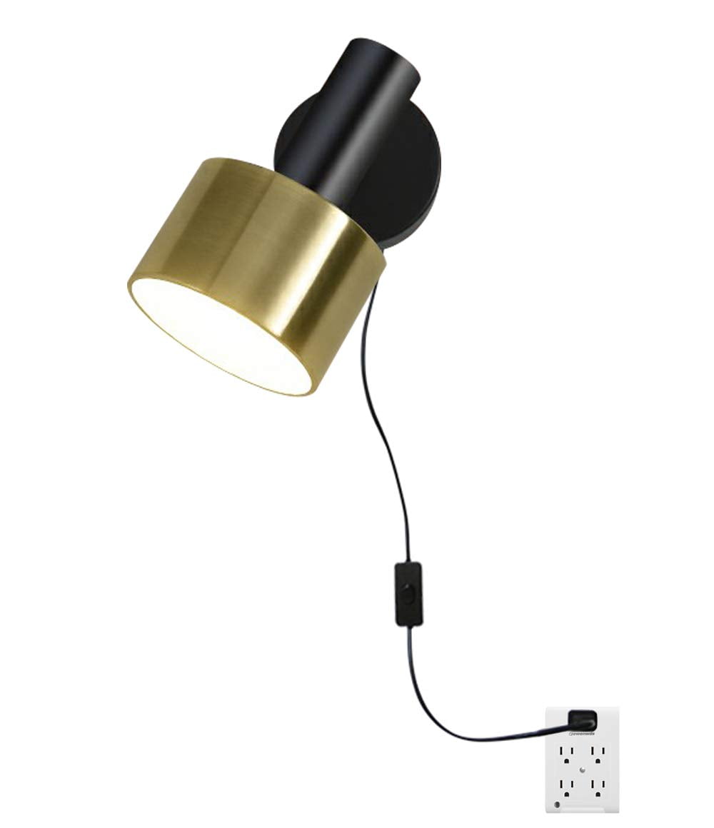 Kiven Mid Century Modern Style Wall Mounted Plug-in Sconce Directional ...