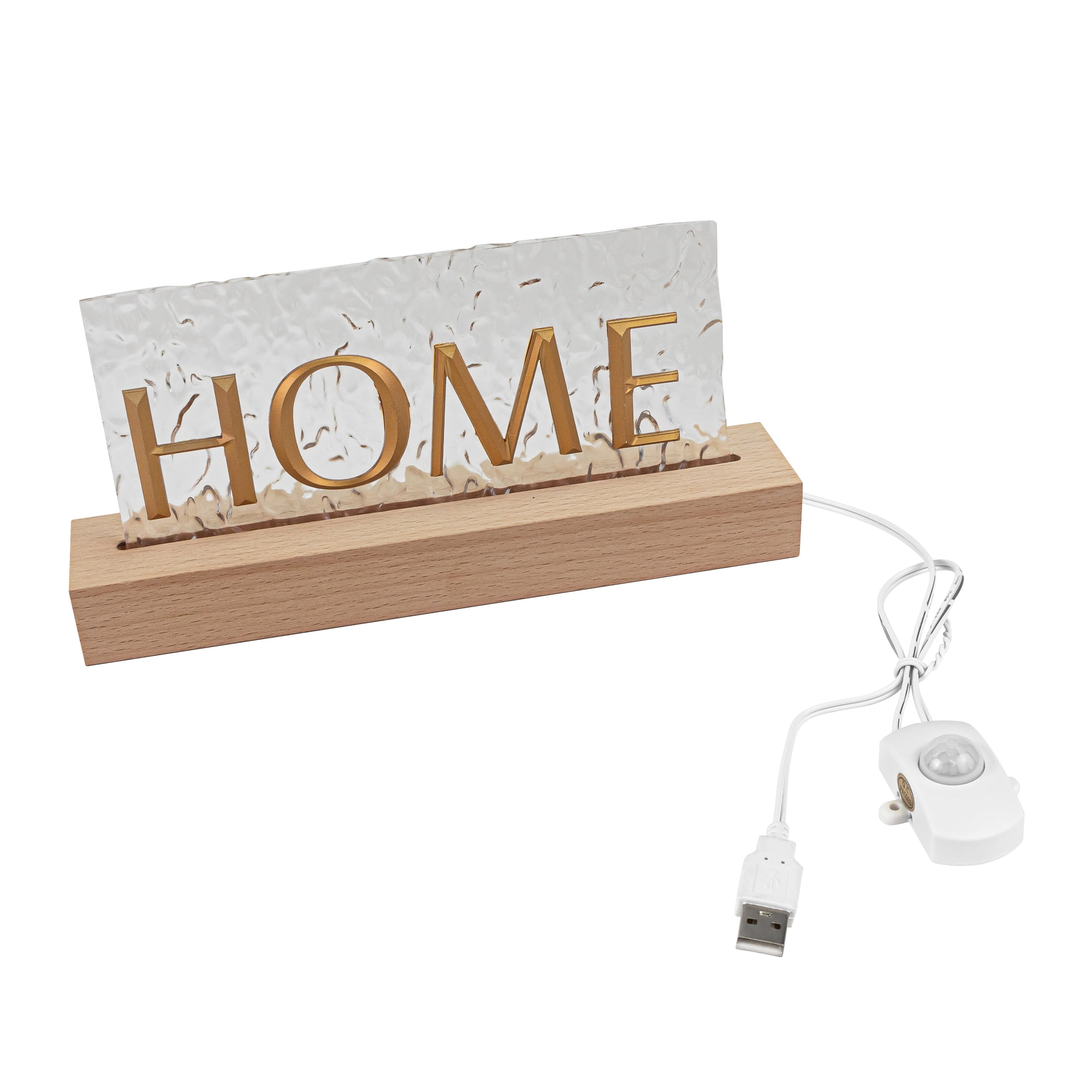 Kiven Modern Plug in Table Lamp, Acrylic Night Light with Wood Lamp ...