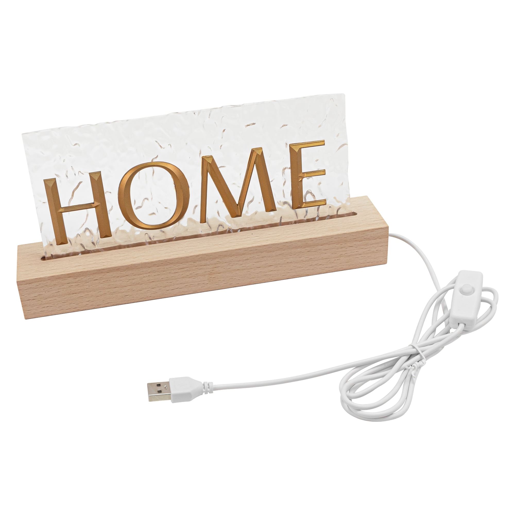 Kiven Modern Plug in Table Lamp, Acrylic Night Light with Wood Lamp ...