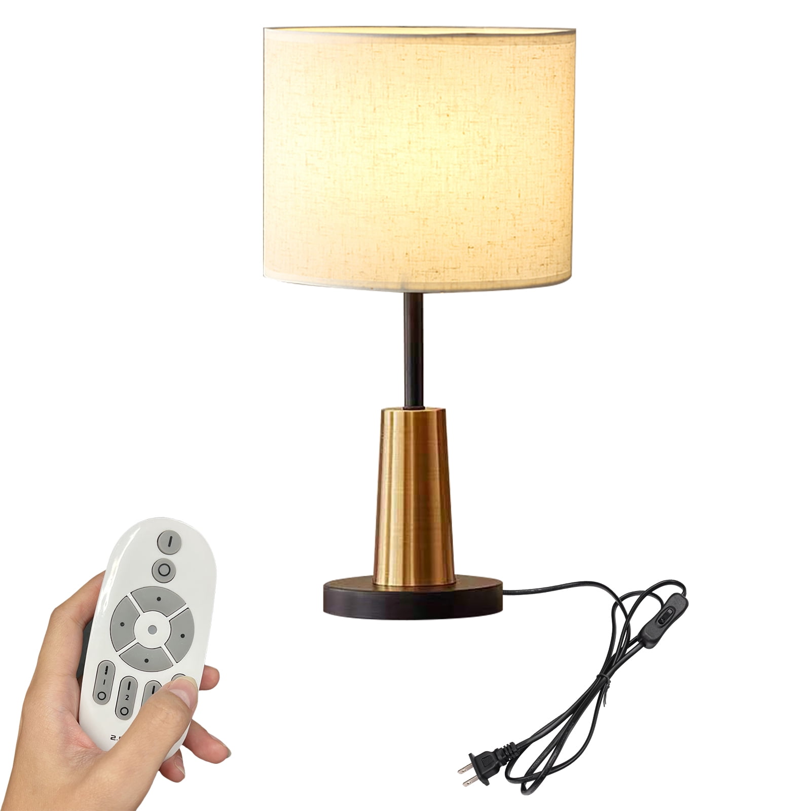 Kiven Modern Plug in Table Lamp, Dimmable Desk Lamp with Fabric ...