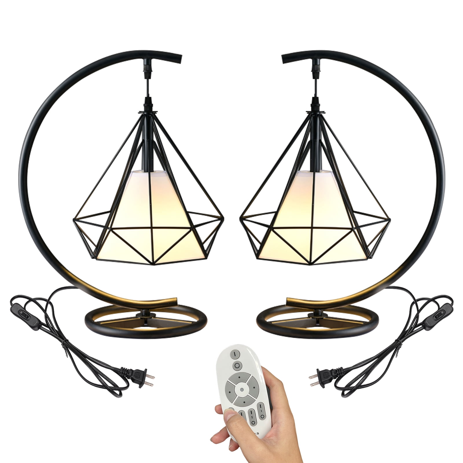 Kiven Modern Plug in Table Lamp, Dimmable Desk Lamp with Fabric ...