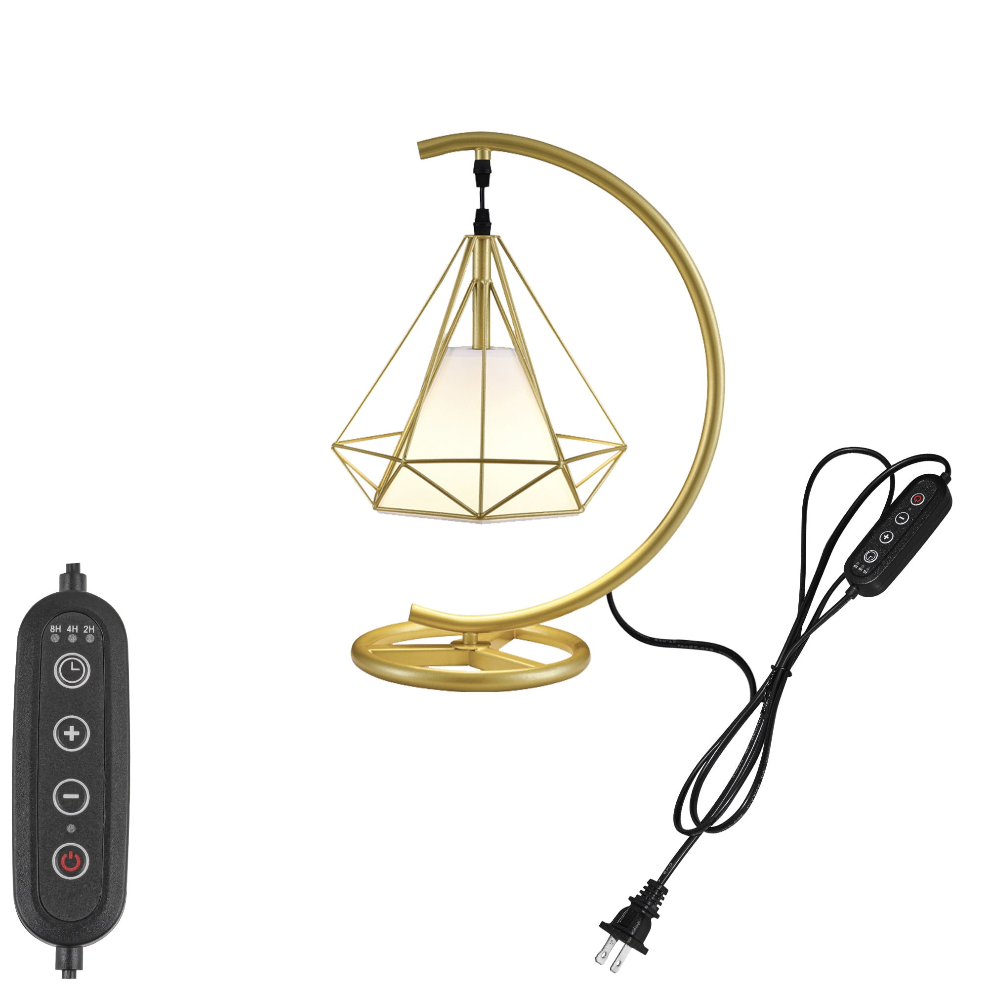 Kiven Modern Plug in Table Lamp, Dimmable Desk Lamp with White Fabric ...