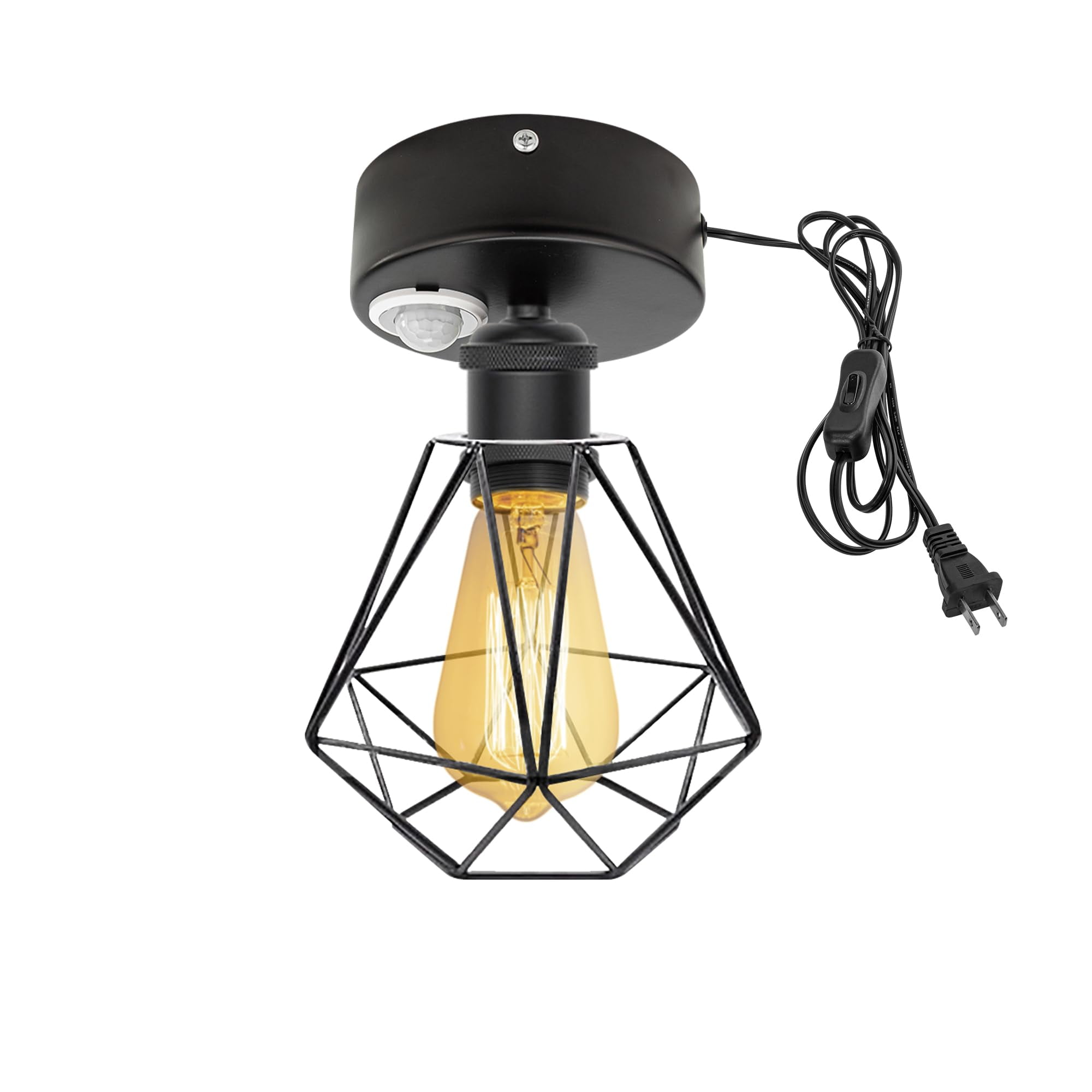 Kiven Motion Sensor Ceiling Light, Motion Activated Plug-in Ceiling ...