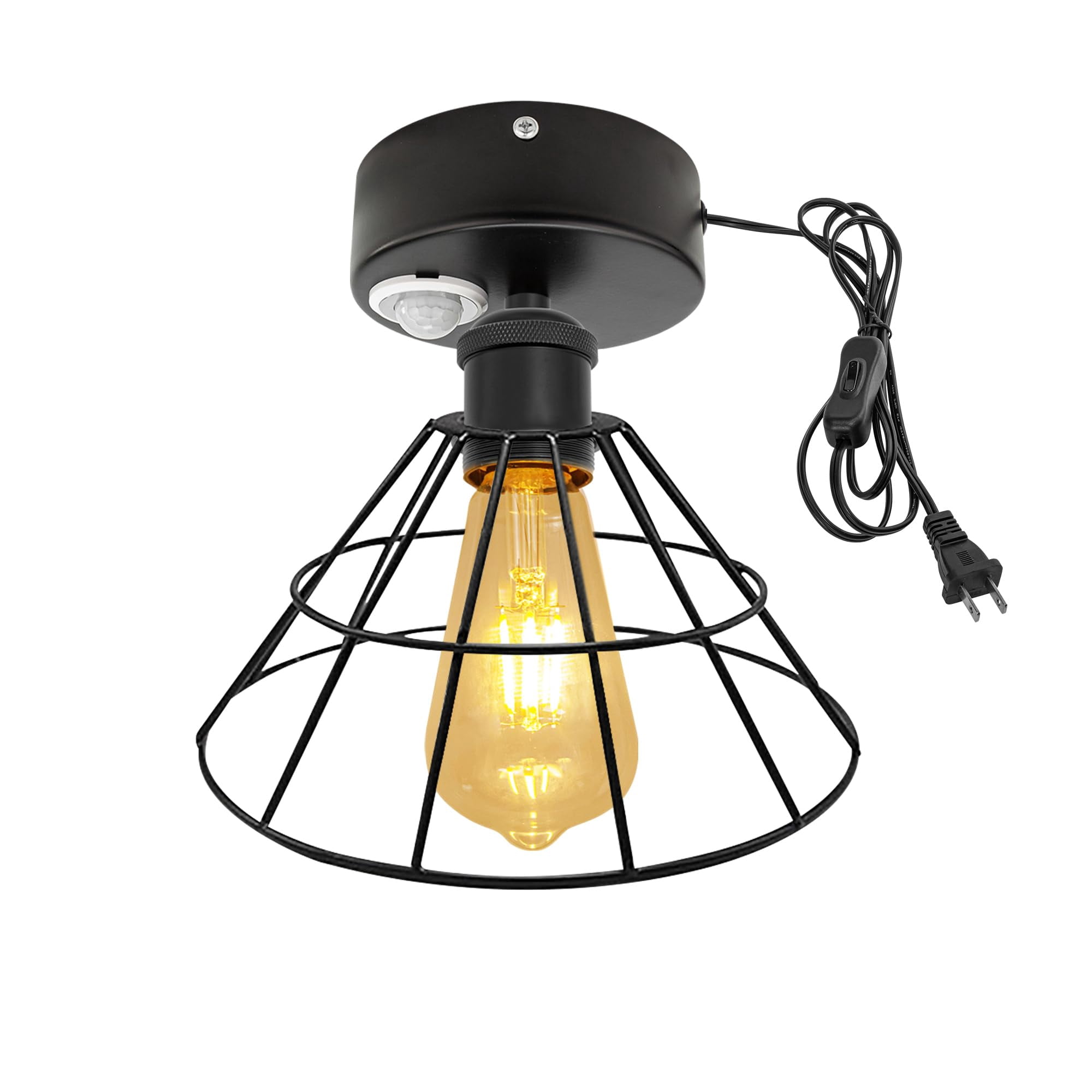 Kiven Motion Sensor Ceiling Light, Motion Activated Plug-in Ceiling ...