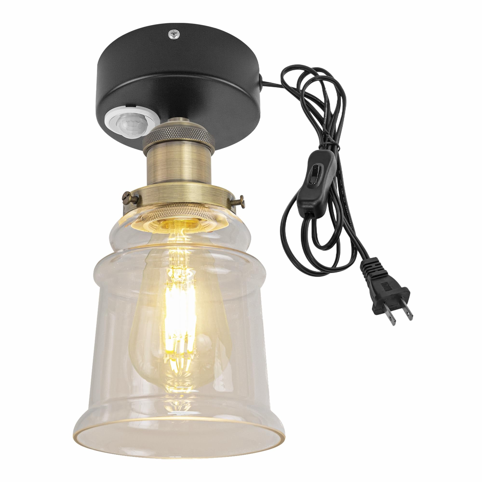 Kiven Motion Sensor Ceiling Light, Motion Activated Plug-in Ceiling ...
