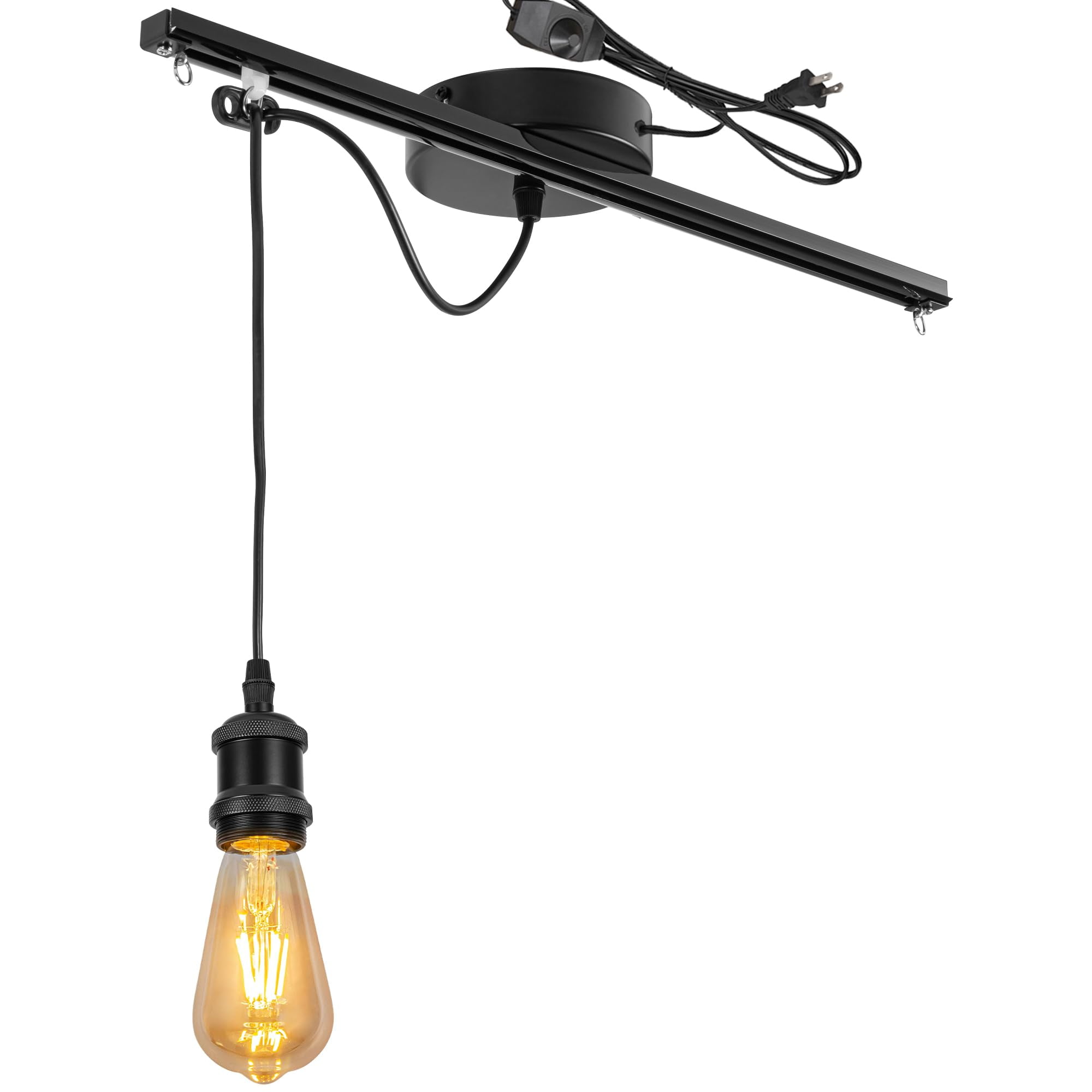 Kiven Movable Pendant Lights with 19" Track and 15ft Plug in Cord ...
