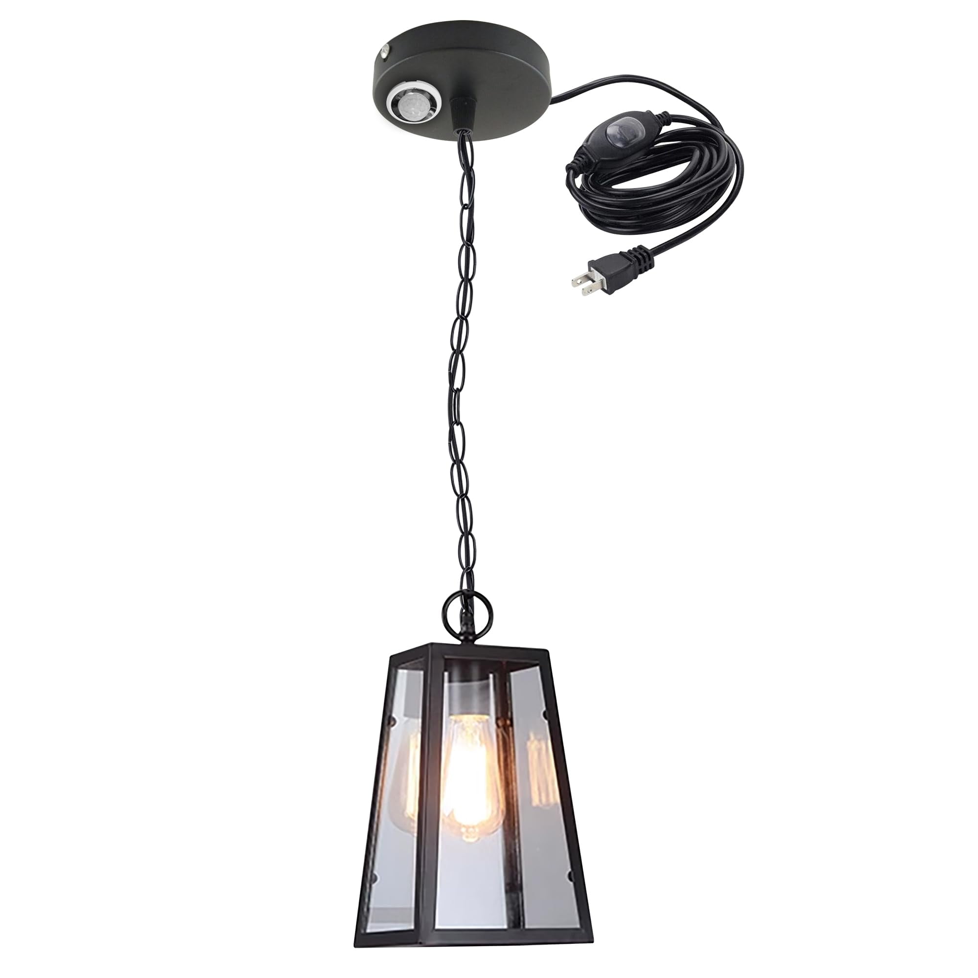 Kiven Outdoor Pendant Light Motion Sensor with 15FT Plug-in Cord, IP65 ...