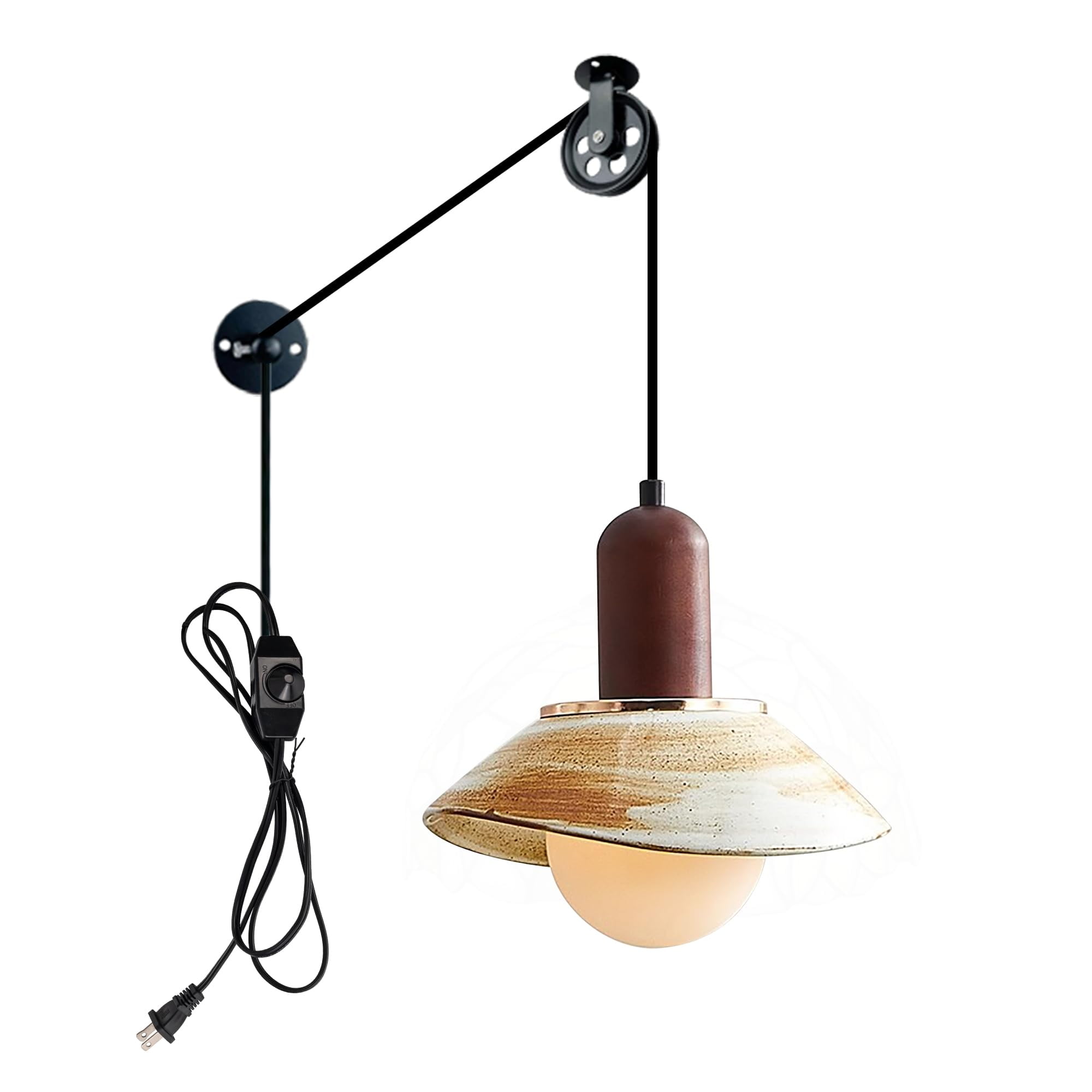 Kiven Plug in Pendant Light, Farmhouse Hanging Light Fixture with ...