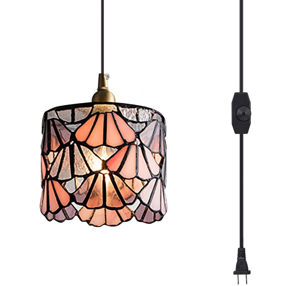 Kiven Plug in Pendant Light, Farmhouse Hanging Light Fixture with Glass ...