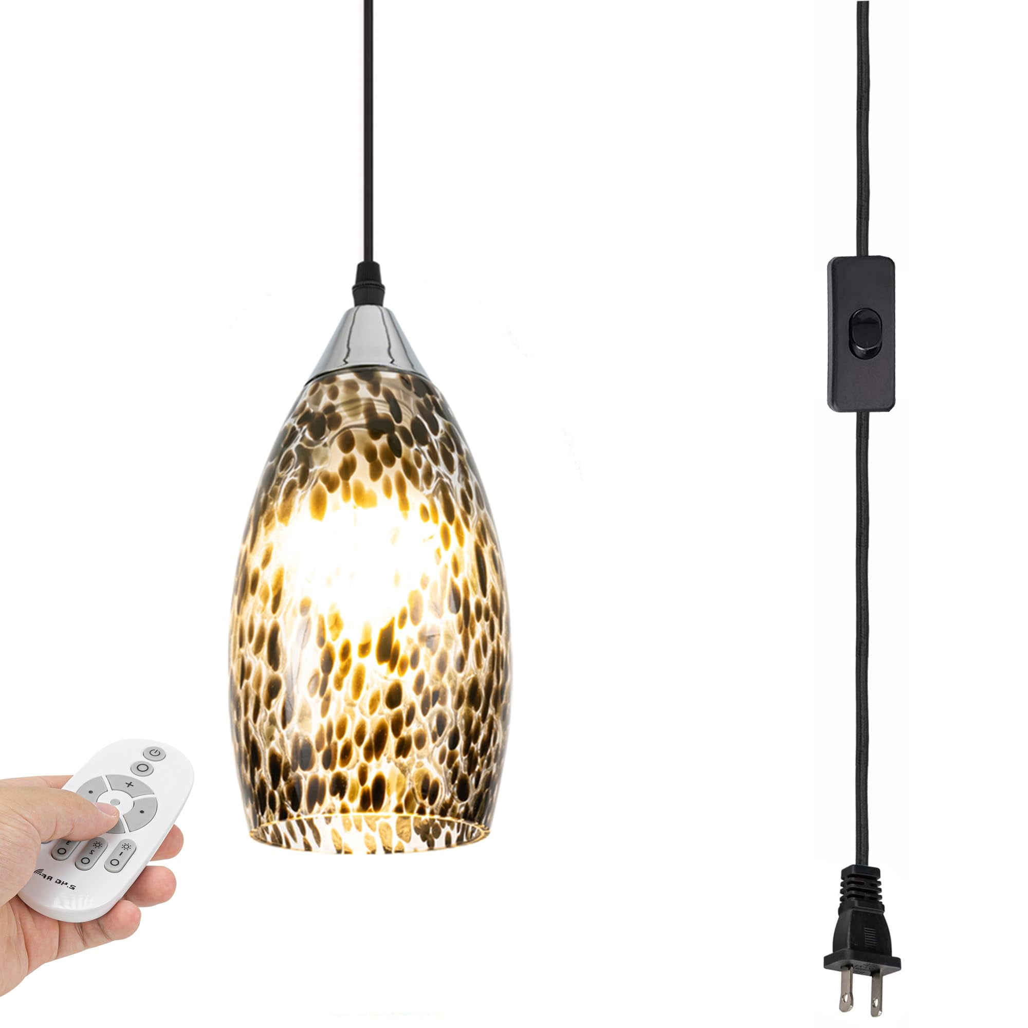 Kiven Plug in Pendant Light, Farmhouse Hanging Light Fixture with ...