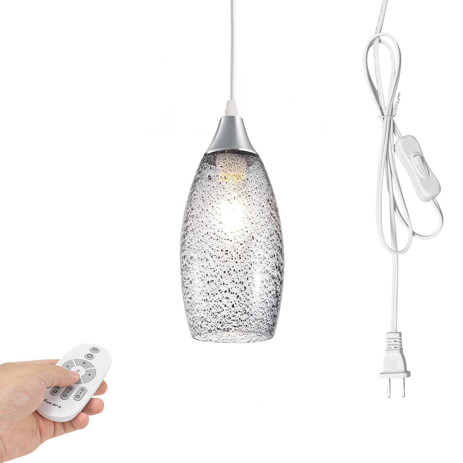 Kiven Plug in Pendant Light, Farmhouse Hanging Light Fixture with ...