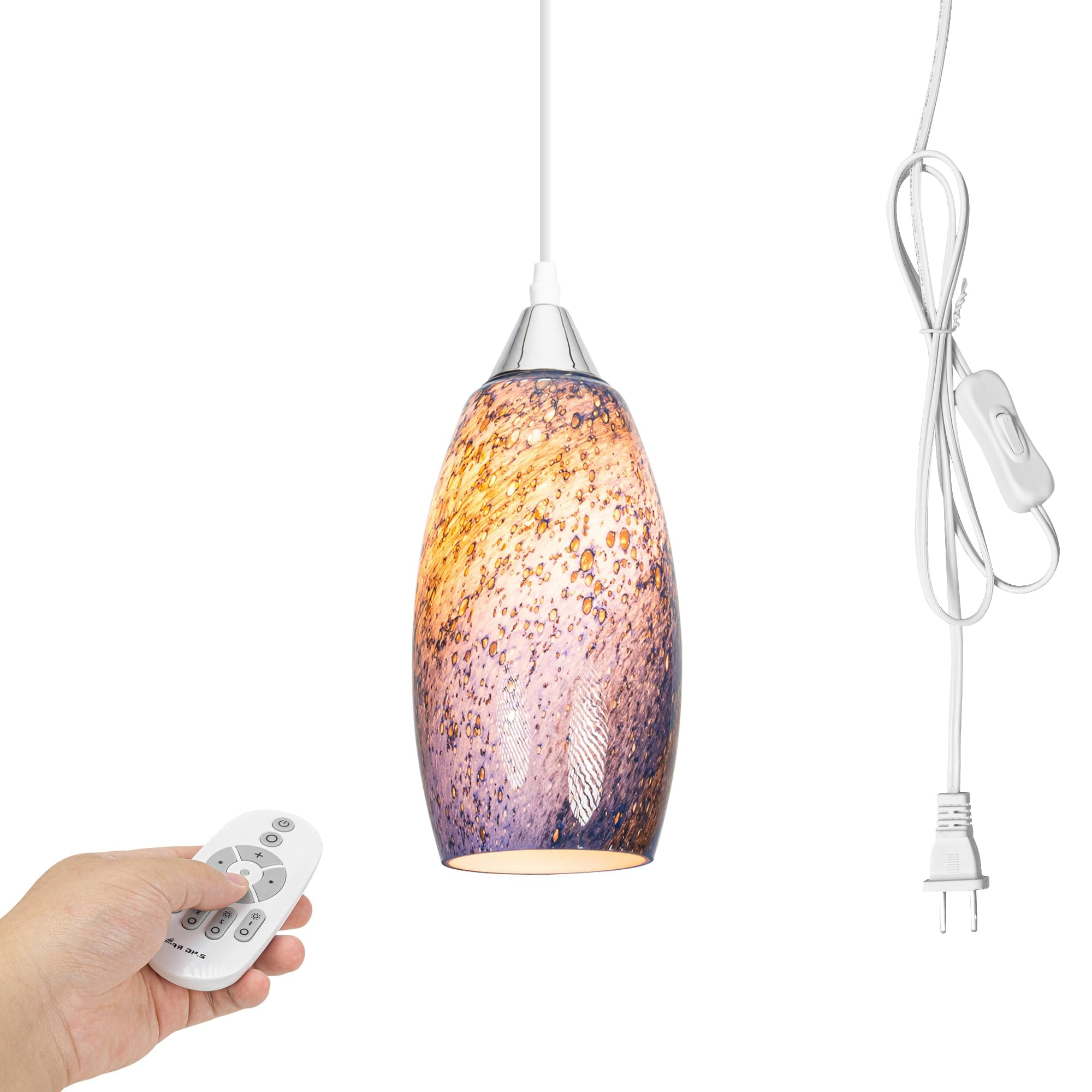 Kiven Plug in Pendant Light, Farmhouse Hanging Light Fixture with ...