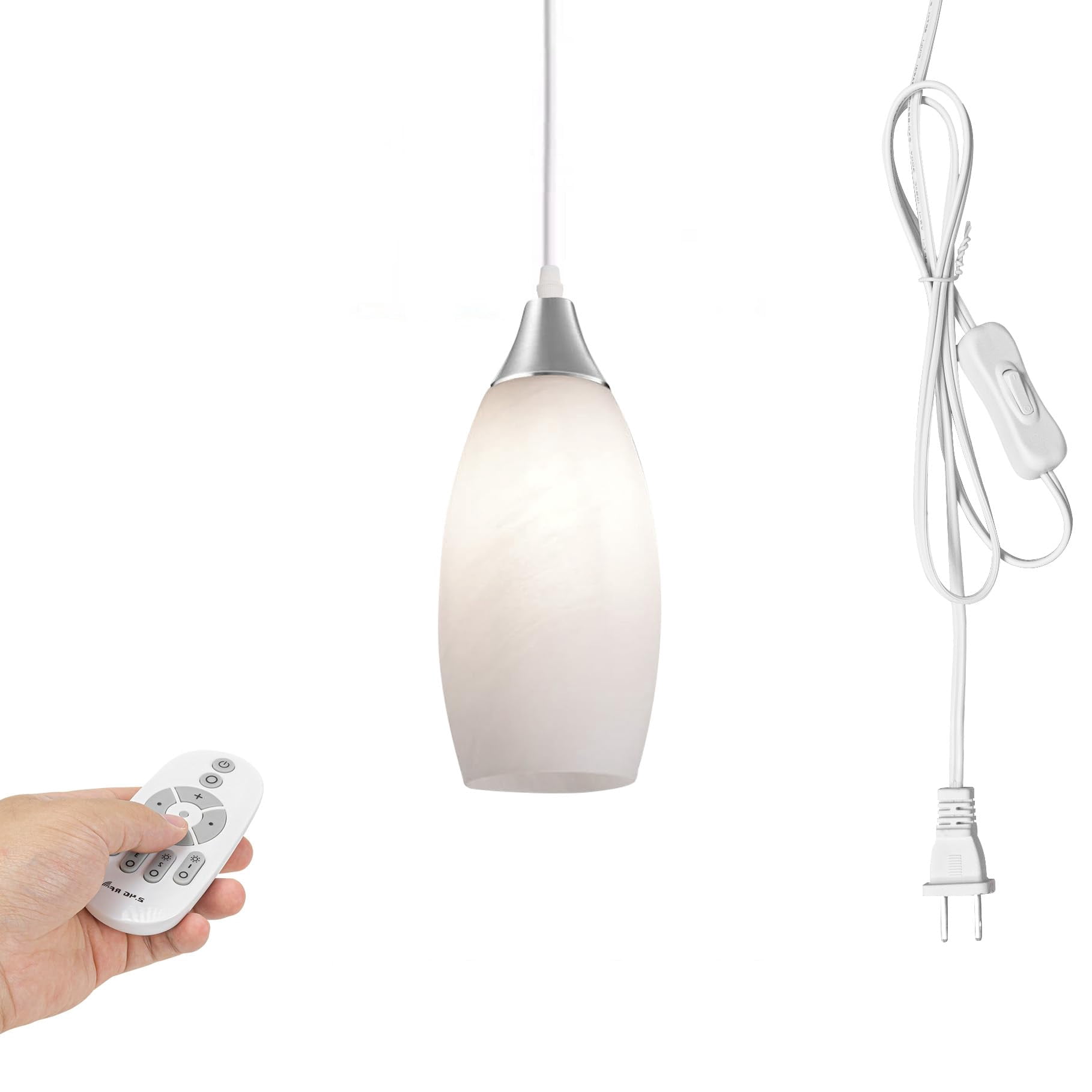 Kiven Plug in Pendant Light, Farmhouse Hanging Light Fixture with ...