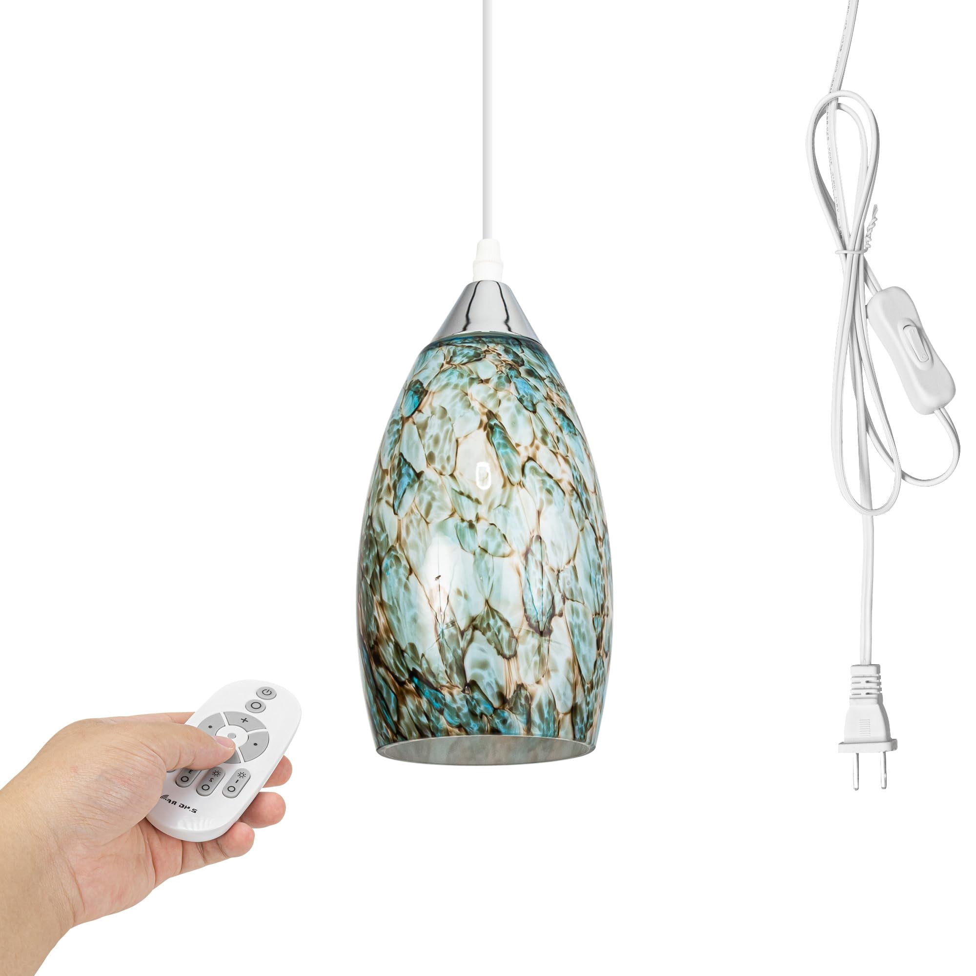 Kiven Plug in Pendant Light, Farmhouse Hanging Light Fixture with ...
