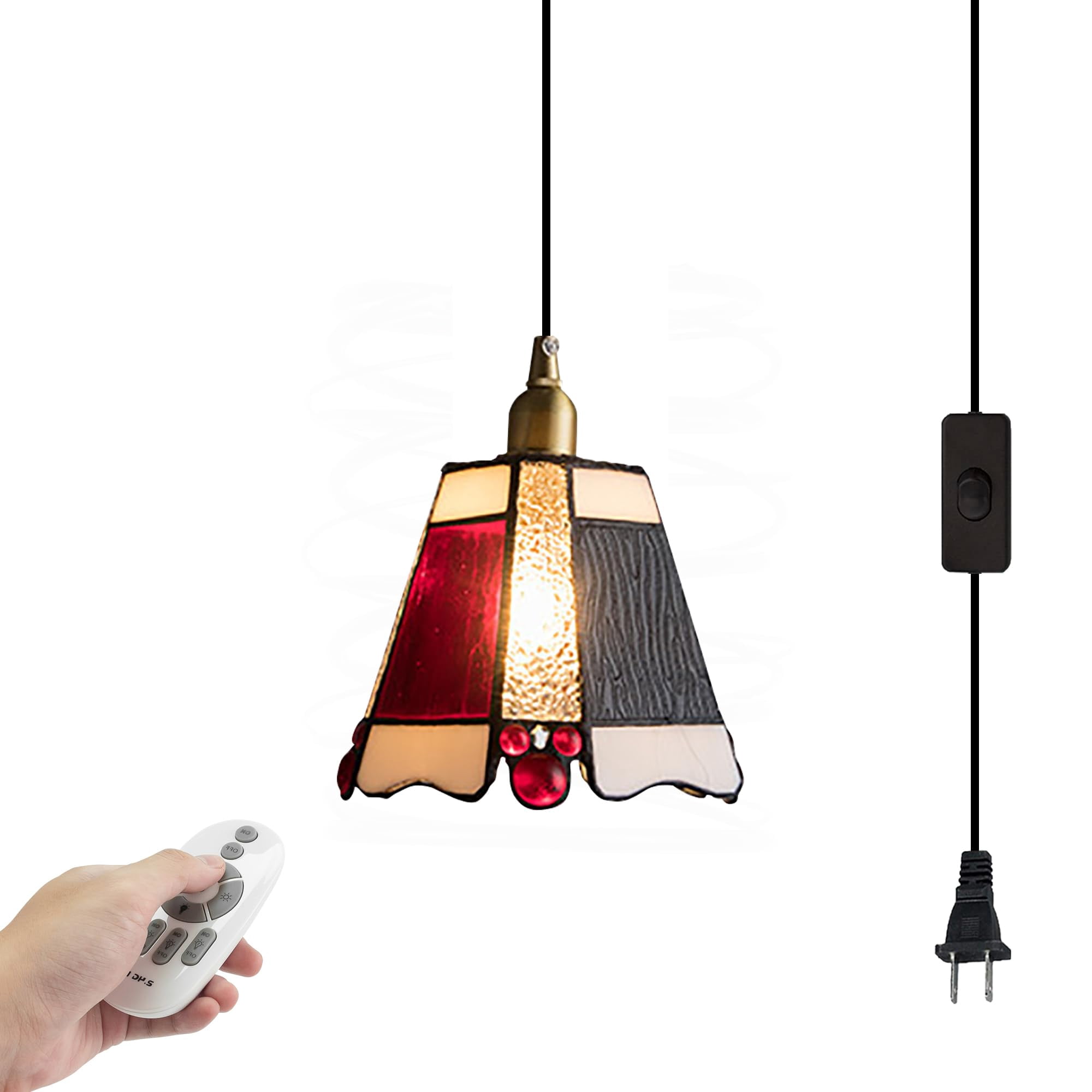 Kiven Plug in Pendant Light, Farmhouse Hanging Light Fixture with ...