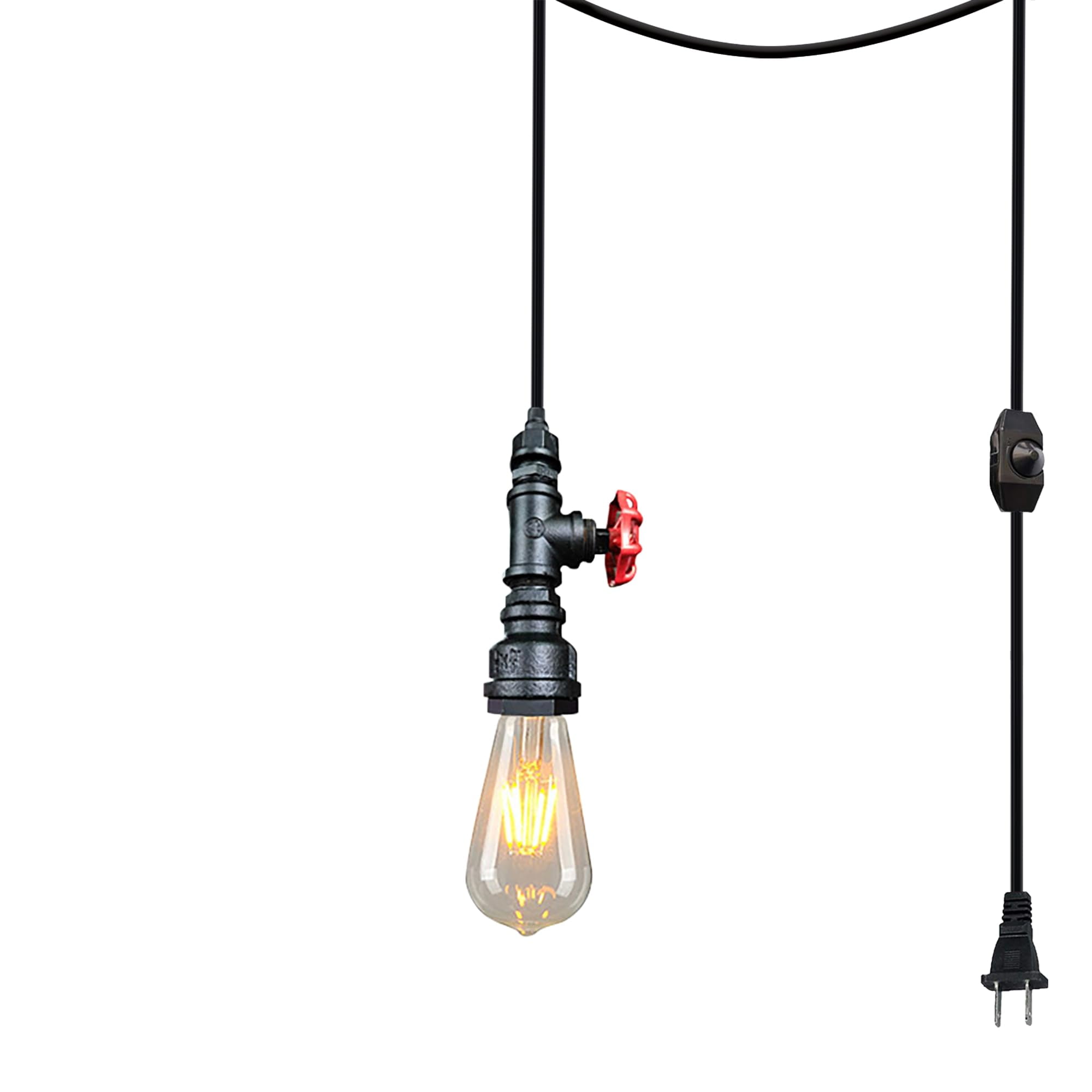 Kiven Plug in Pendant Light,Industrial Hanging Light and 15FT Plug-in Cord and Remote Control ...