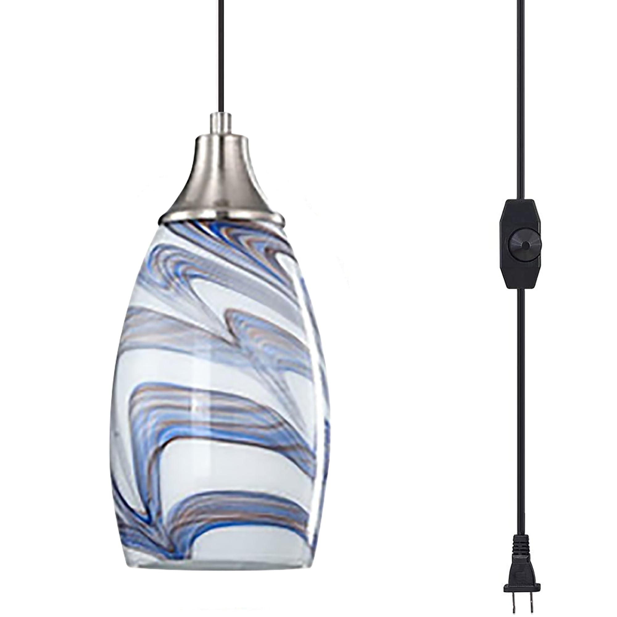 Kiven Plug in Pendant Light, Modern Hanging Light Fixture with Dark ...